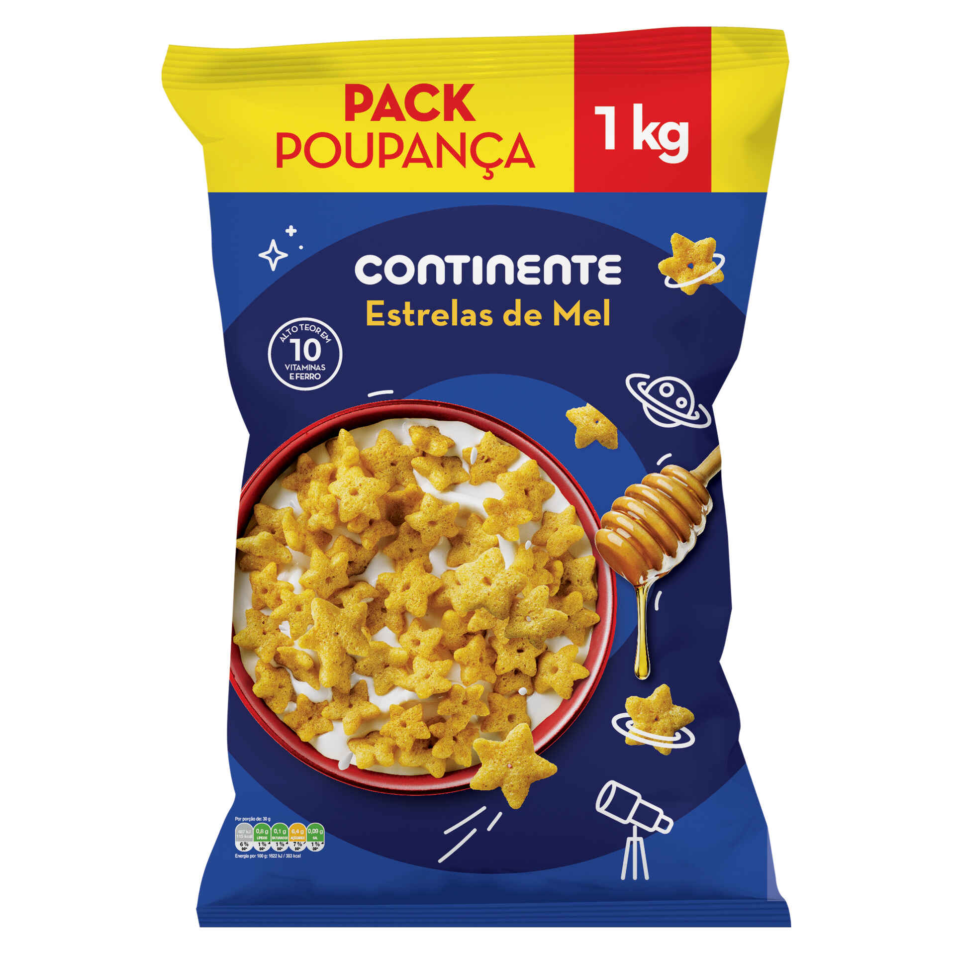 Cereais Estrelas de Mel Pack Poupança Continente - emb. 1 kg ...