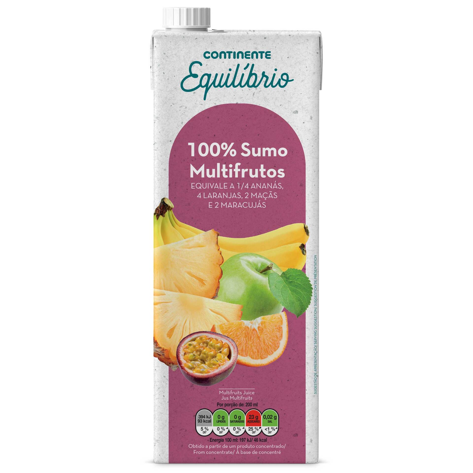 Sumo 100% Multifrutos Continente Equilíbrio | Continente Online