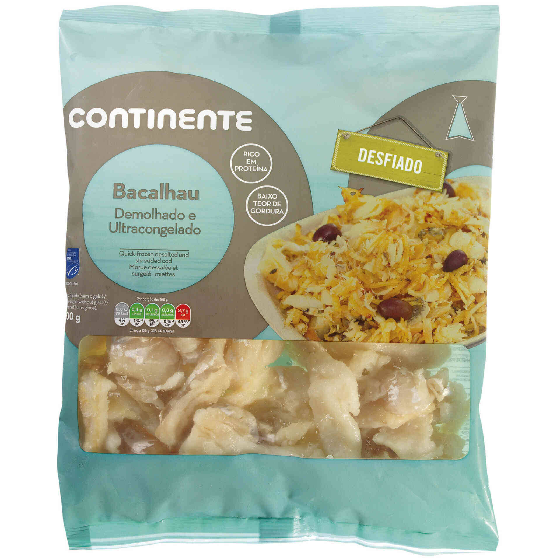 Bacalhau Desfiado MSC Demolhado Ultracongelado Continente - emb. 500 gr ...