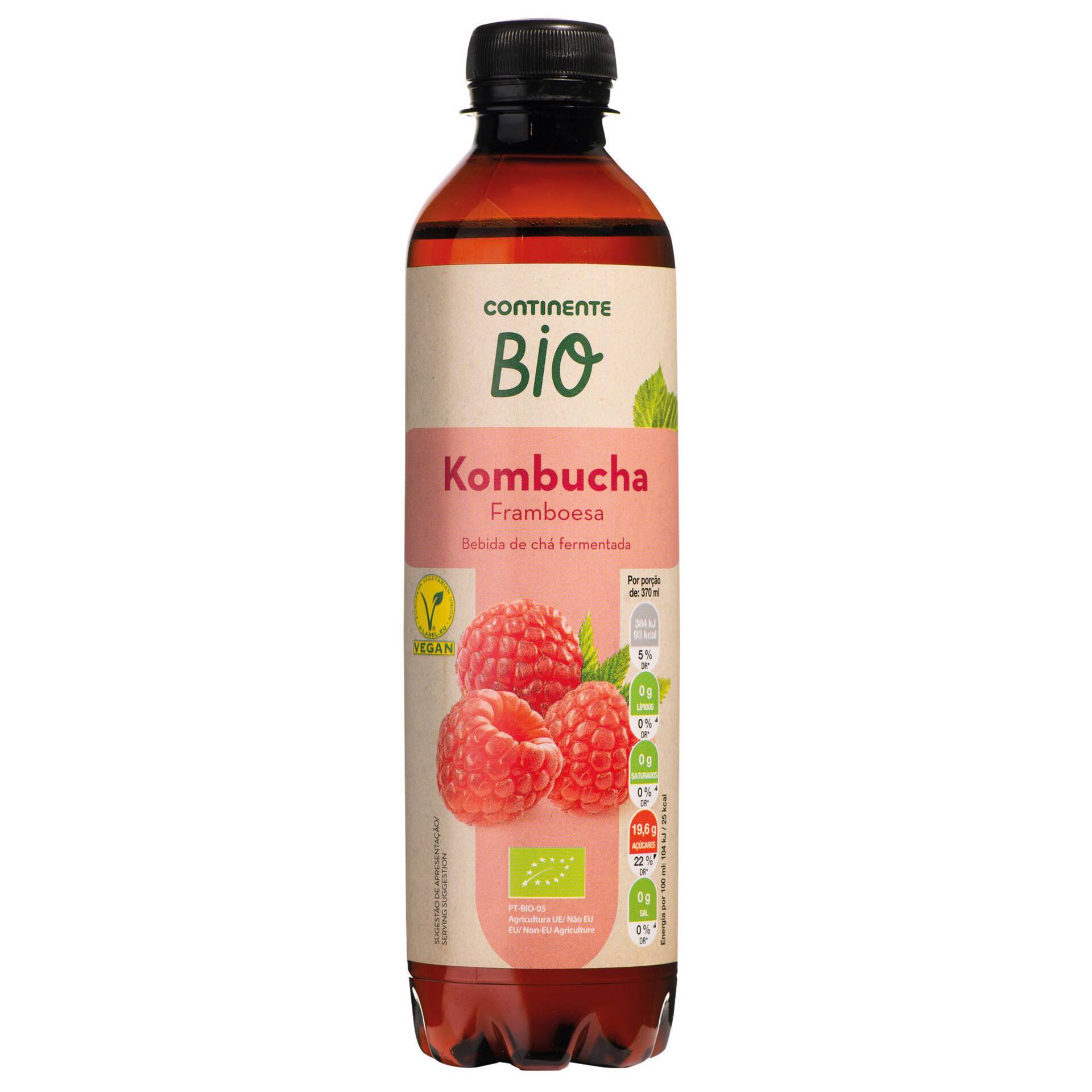 Bebida Kombucha Framboesa Continente Bio - emb. 37 cl | Continente Online