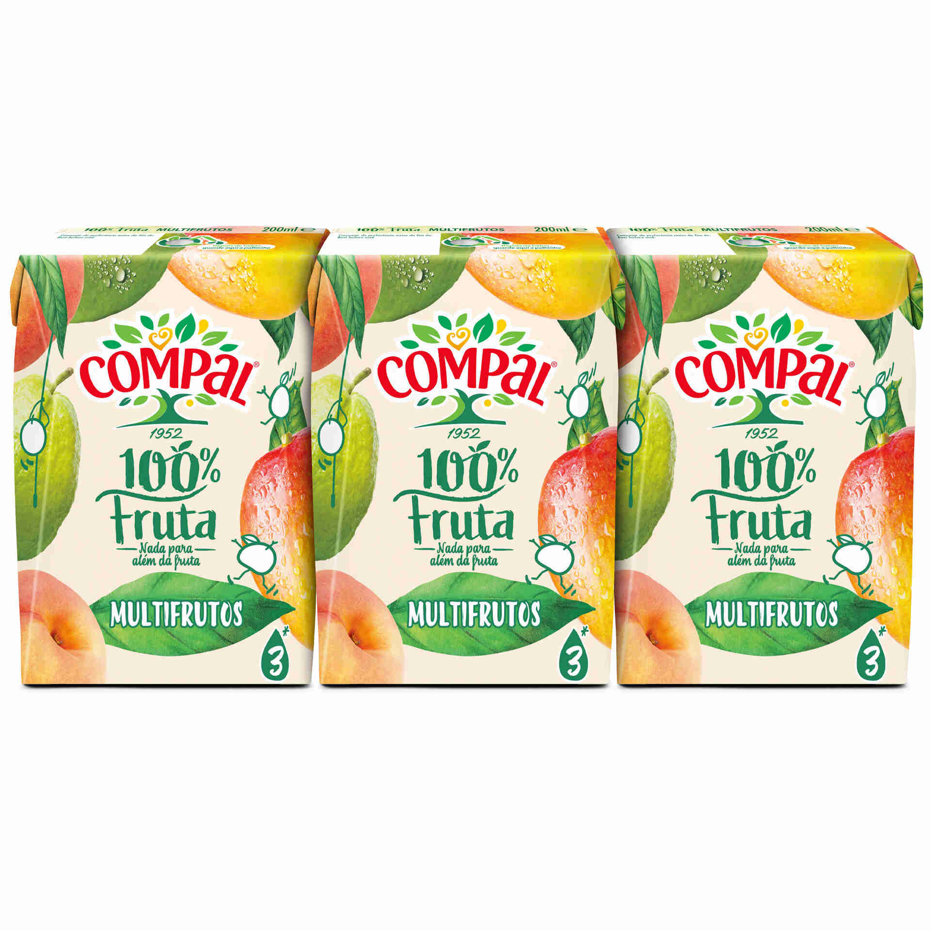 Sumo 100% Multifrutos Compal 100% Fruta - emb. 3 x 20 cl | Continente ...