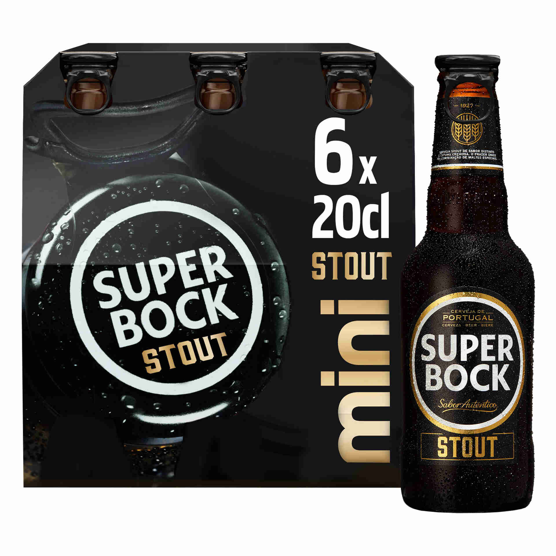 Cerveja com Álcool Stout Mini emb. 6 x 20 cl - Super Bock | Continente