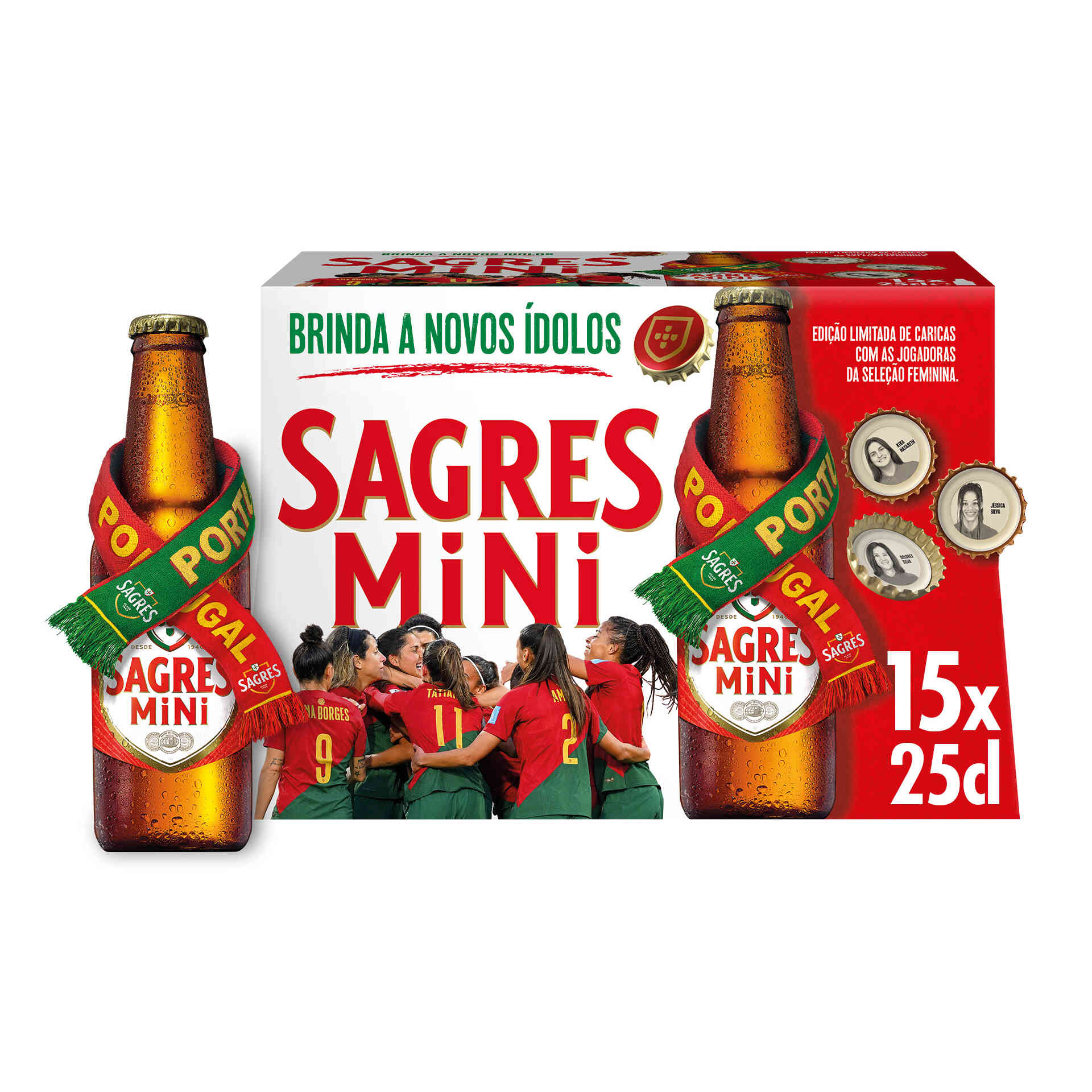 Cerveja com Álcool Mini - emb. 15 x 25 cl - Sagres | Continente Online