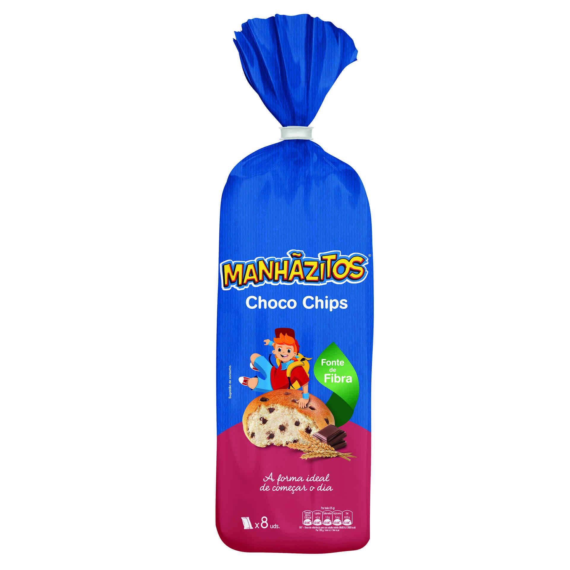 Bolo com Pepitas de Chocolate Manhãzitos - emb. 280 gr (8 un ...
