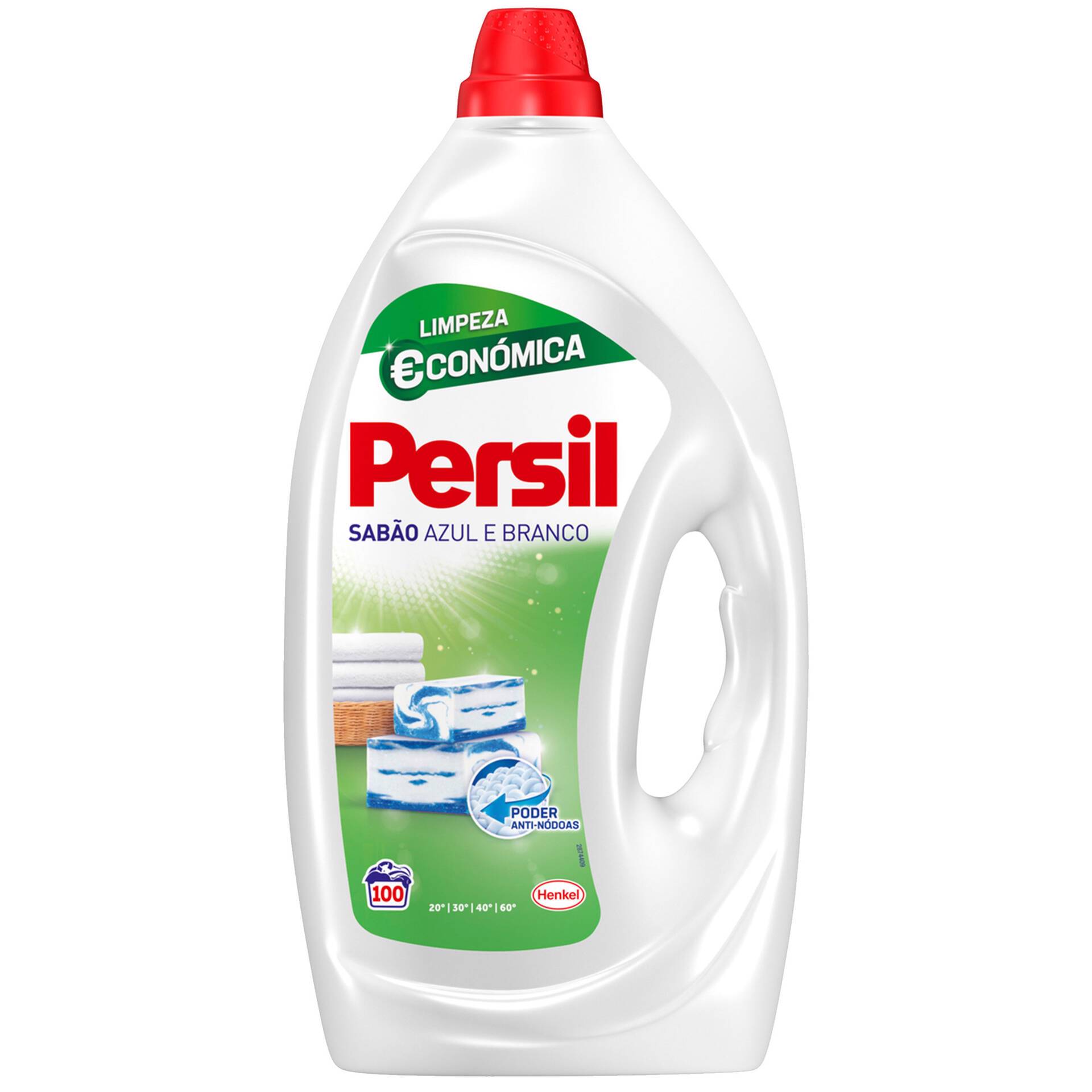 Detergente Máquina Roupa Líquido Sabão Azul e Branco Persil - 100 doses ...