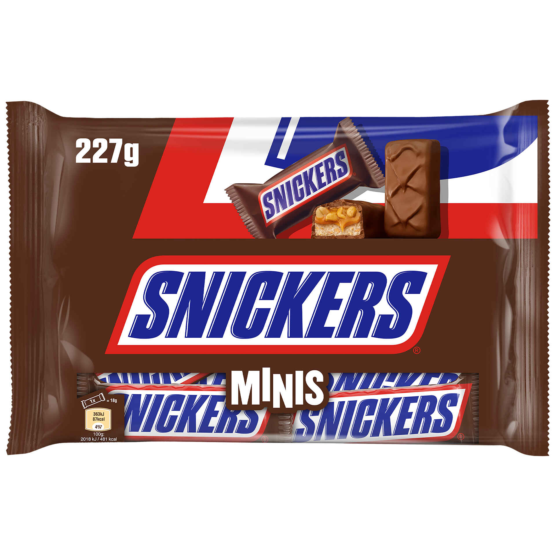 Snack Chocolate com Amendoim e Caramelo Mini Snickers - emb. 227 gr ...