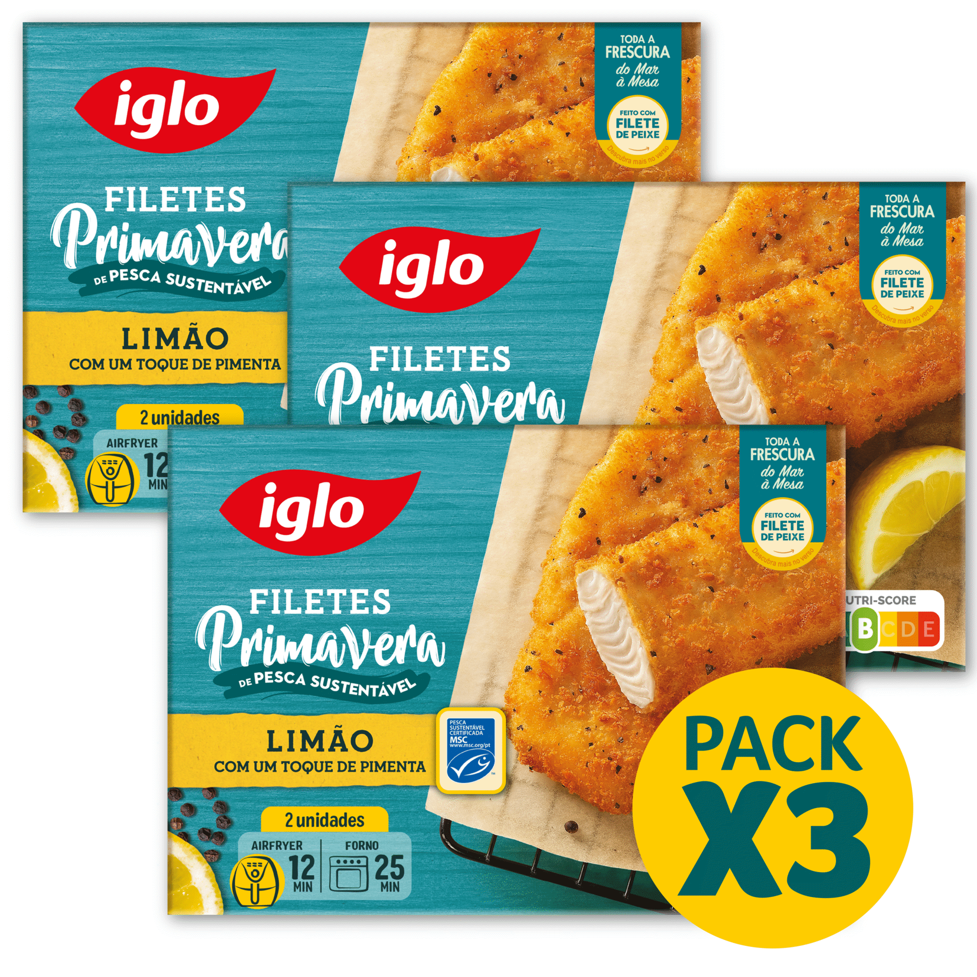 Filetes Primavera Limão Iglo - emb. 3 x 225 gr (2 un) | Continente Online