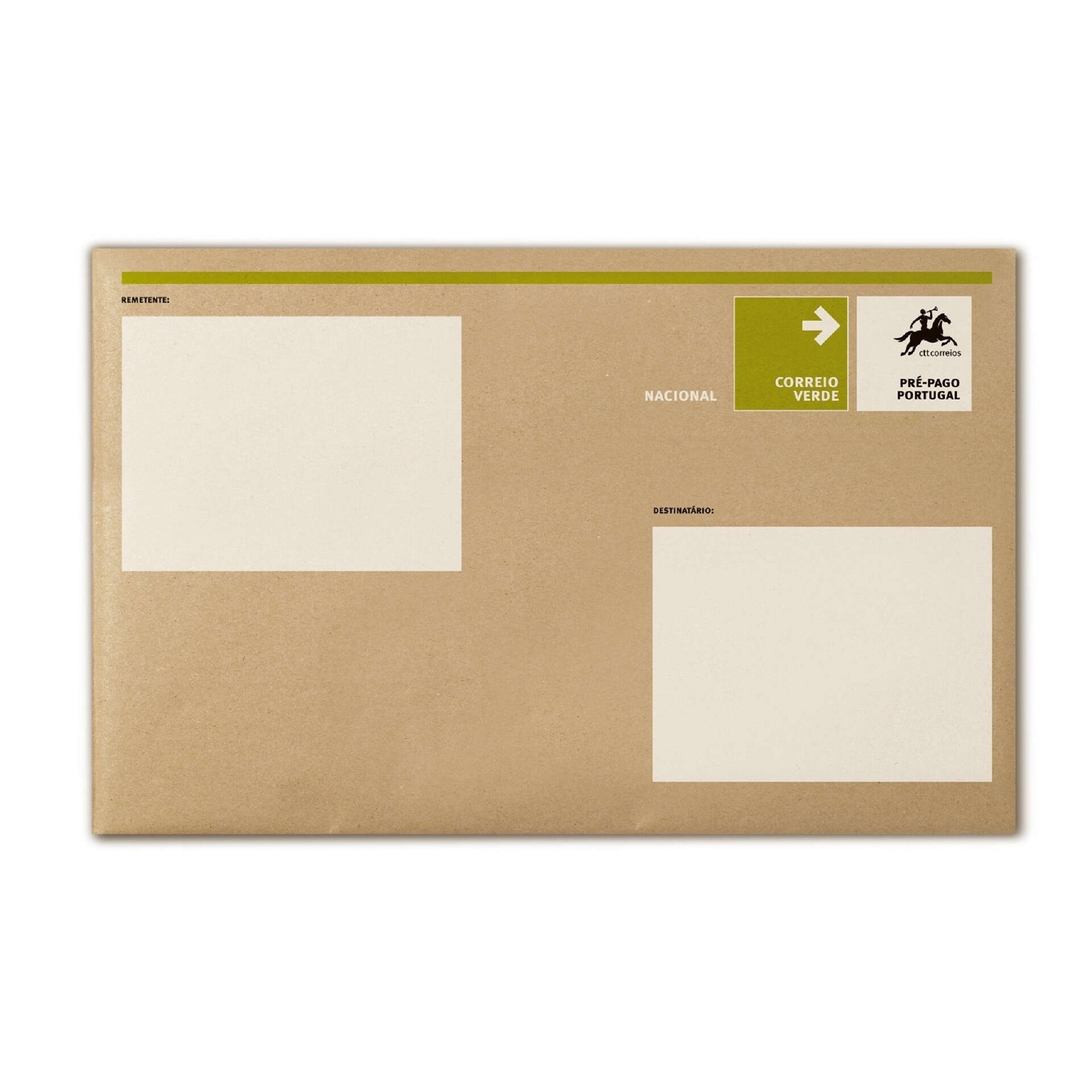 Envelope Almofadado Correio Verde Nacional S 215x115mm CTT - 4 un ...