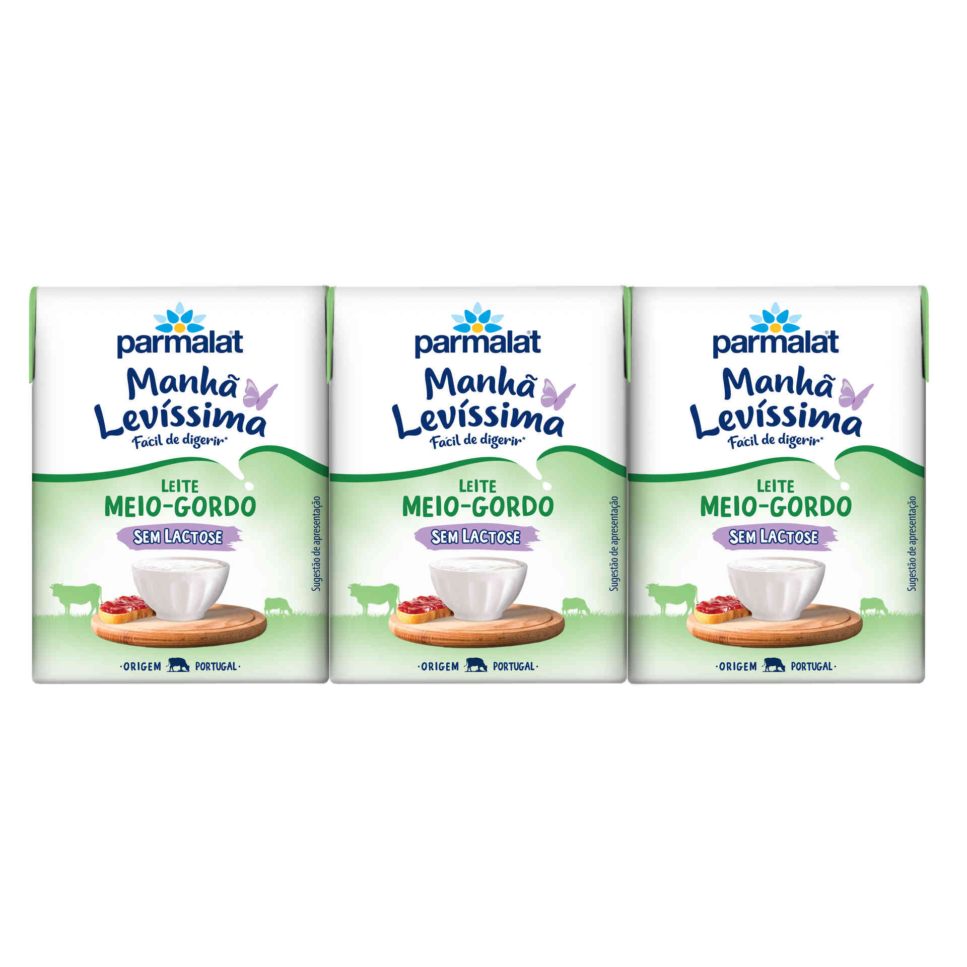 Leite UHT Meio Gordo Manhã Levíssima sem Lactose Parmalat | Continente ...