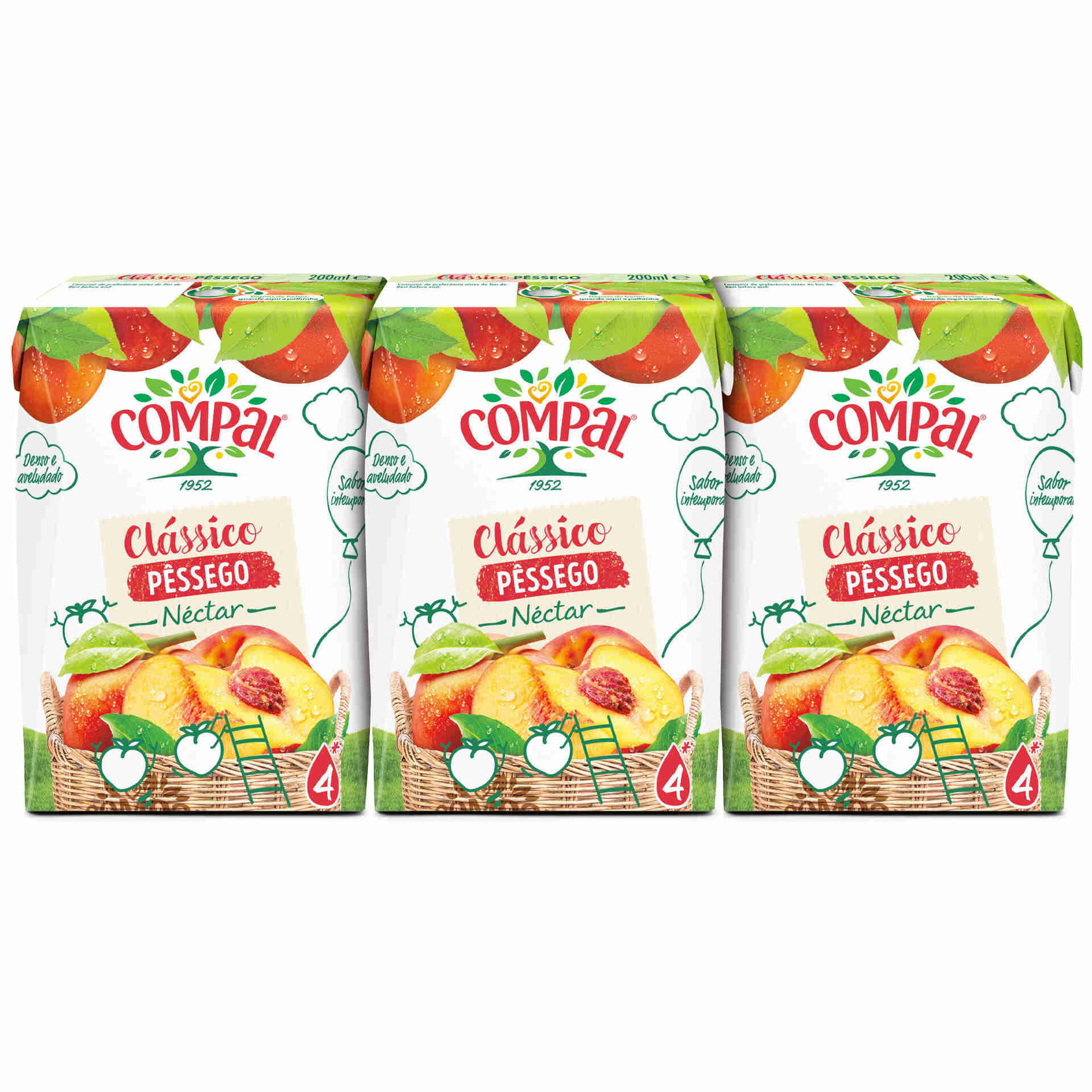 Néctar Pêssego Compal Clássico - emb. 3 x 20 cl | Continente Online