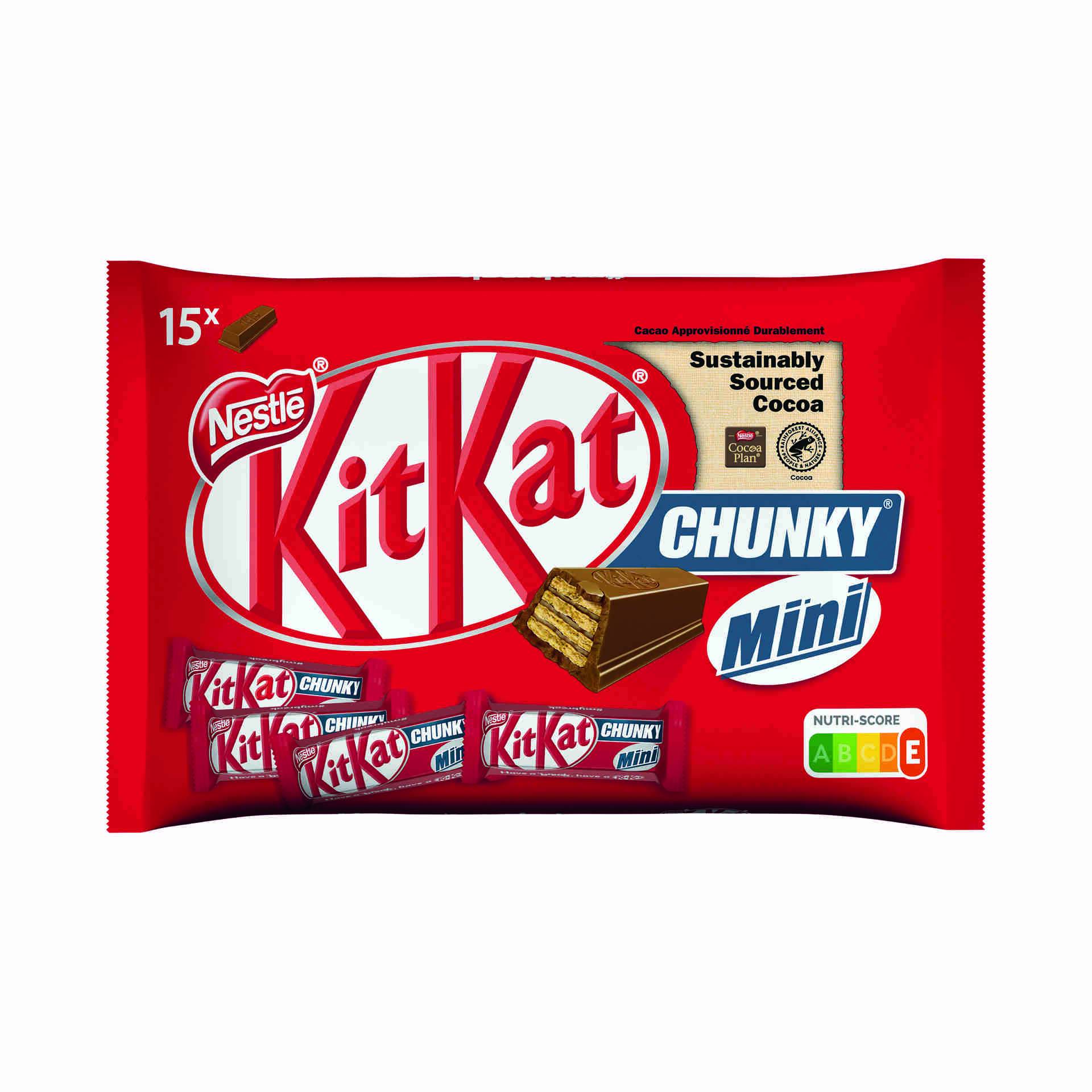 Snack de Chocolate de Leite Chunky Mini Kit Kat - emb. 250 gr (15 un ...