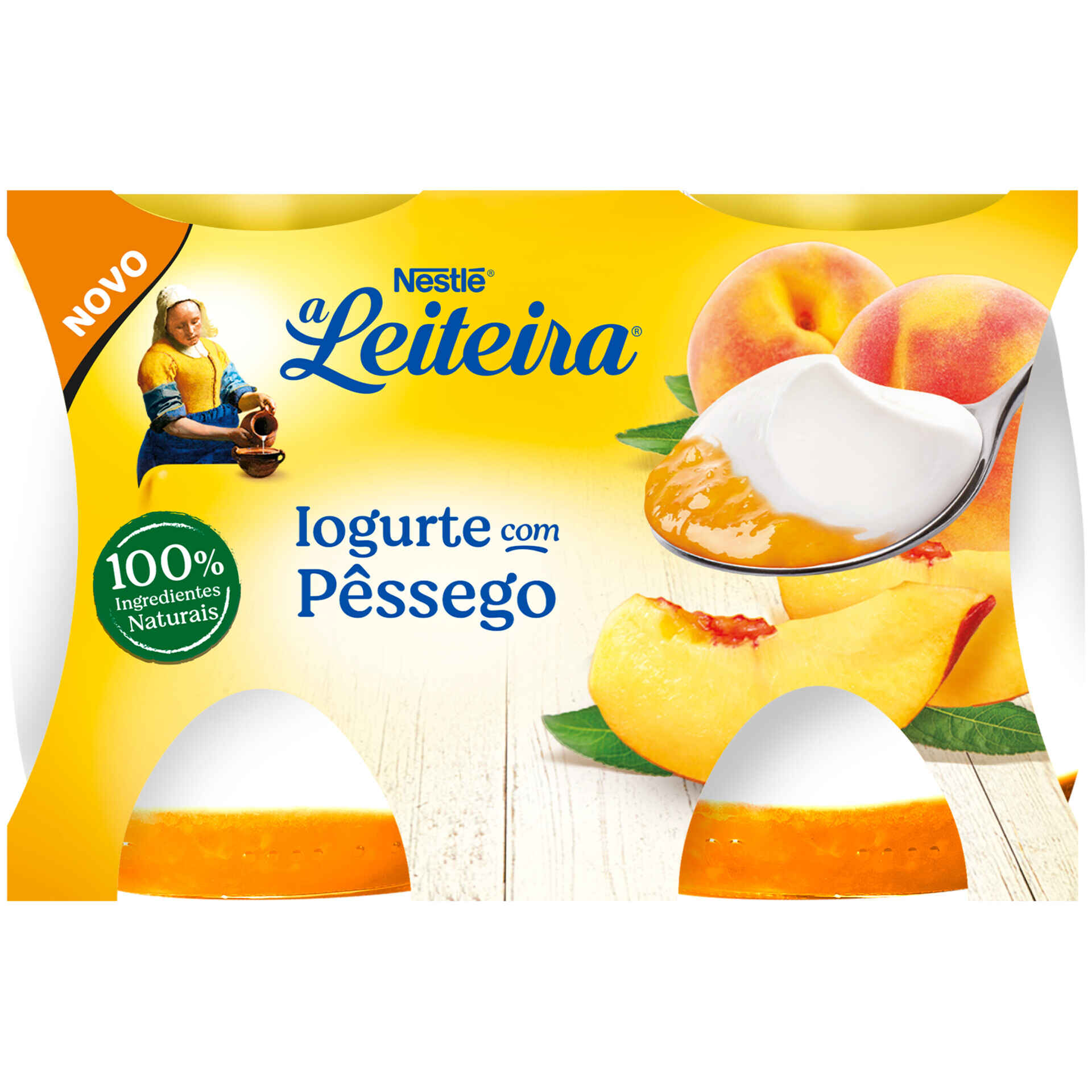 IOGURTE A LEITEIRA VIDRO PESSEGO 2X125G | Continente Online