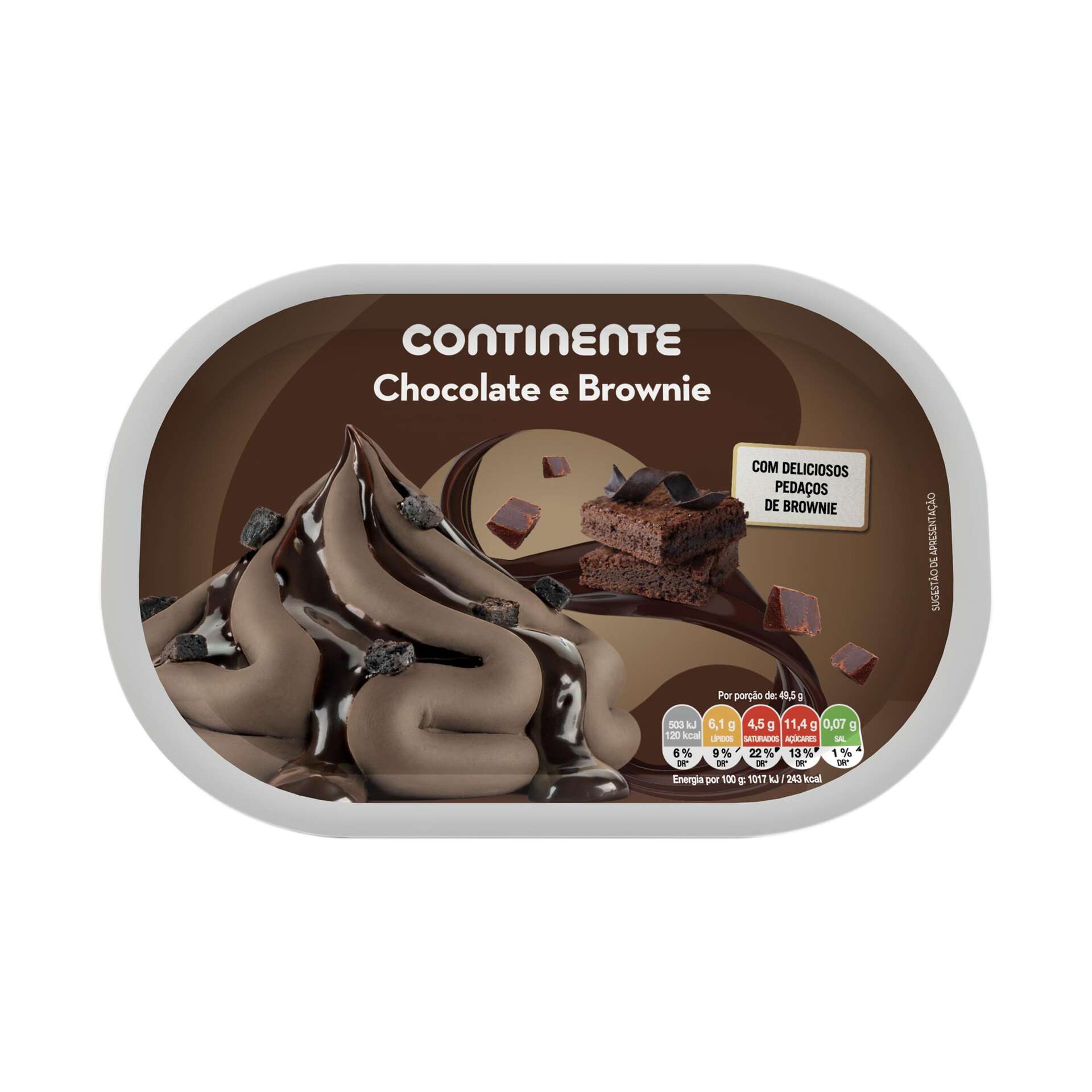 Gelado Chocolate Brownie Continente | Continente Online