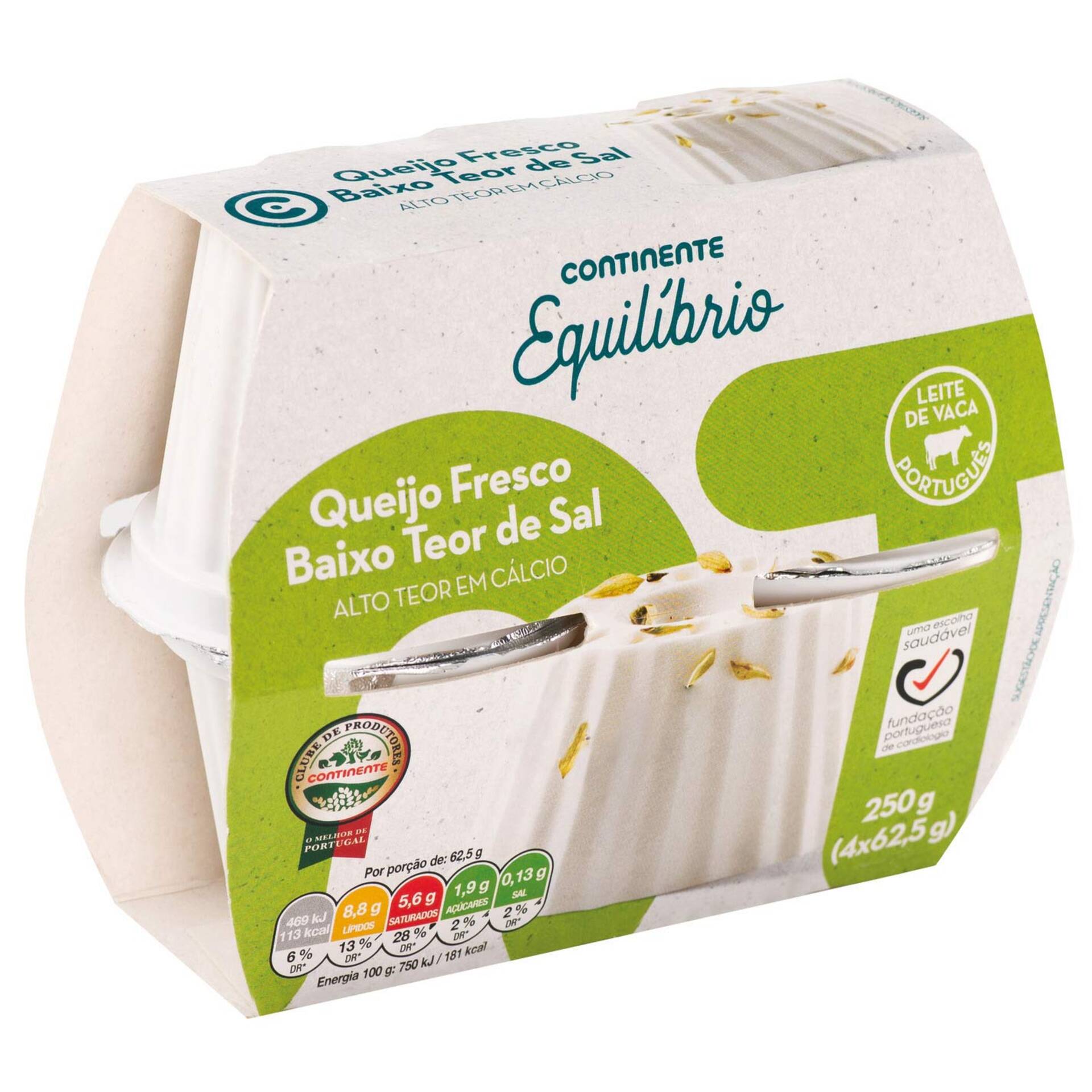 Queijo Fresco Longa Duração Baixo Teor de Sal Continente Equilíbrio ...