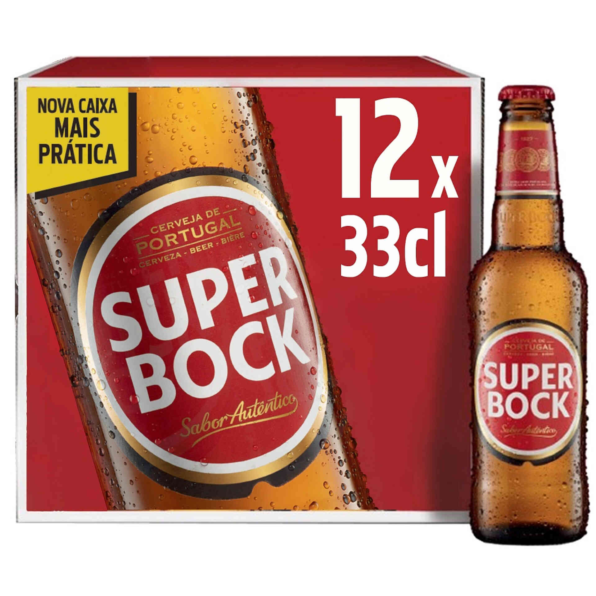 Cerveja com Álcool Super Bock - emb. 12 x 33 cl | Continente Online