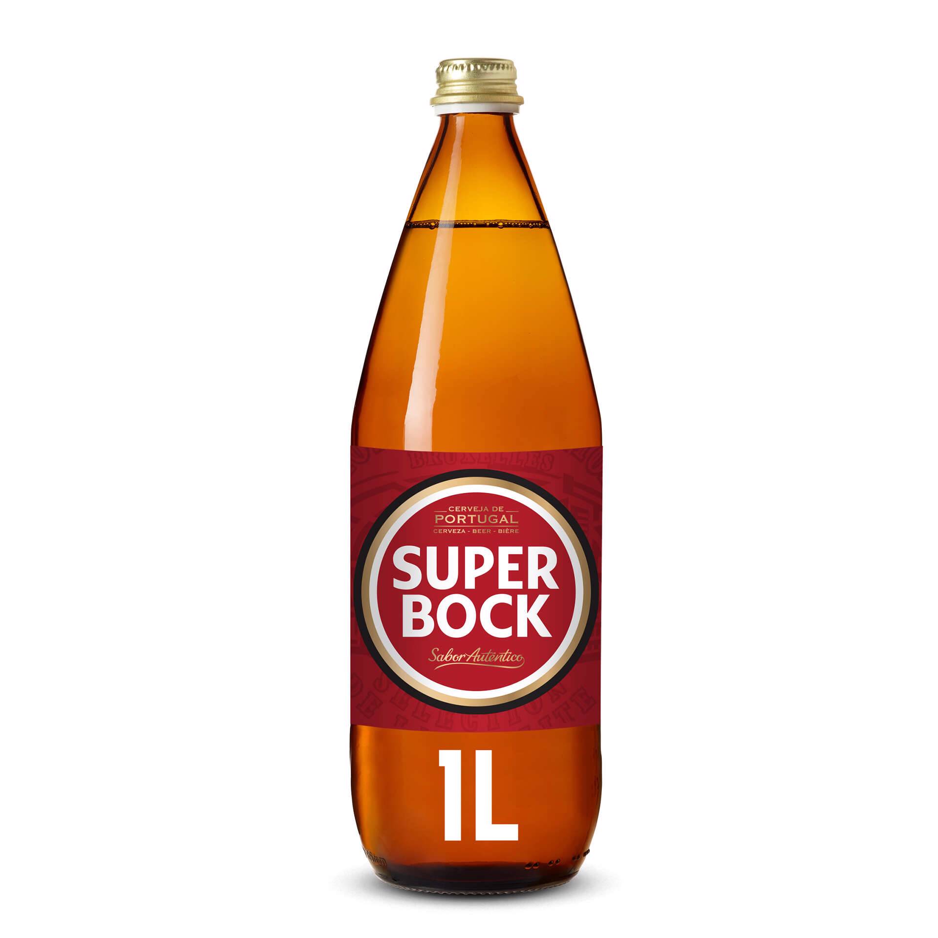 Cerveja com Álcool Super Bock - garrafa 1 lt | Continente Online