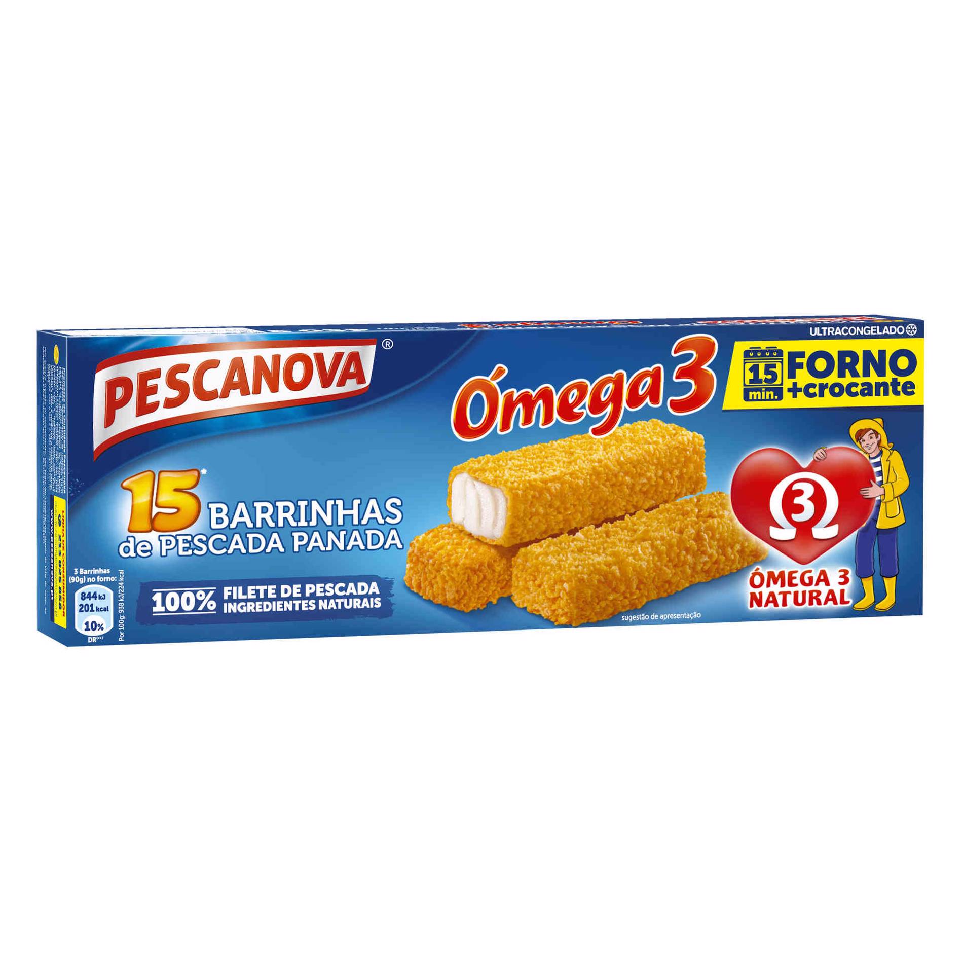 Barrinhas de Pescada Ómega 3 Pescanova - emb. 450 gr (15 un ...
