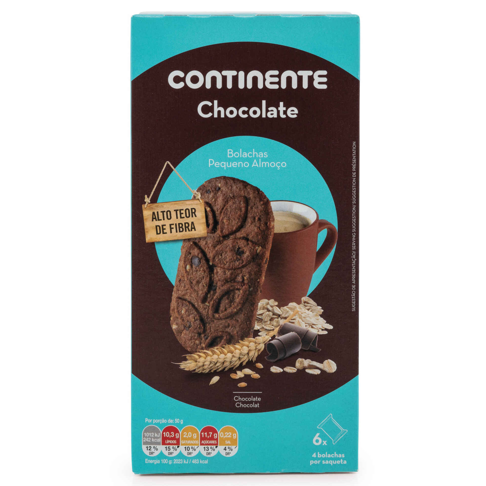 Bolachas Pequeno Almoço Chocolate Continente Emb 300 Gr 6 Un Continente Online