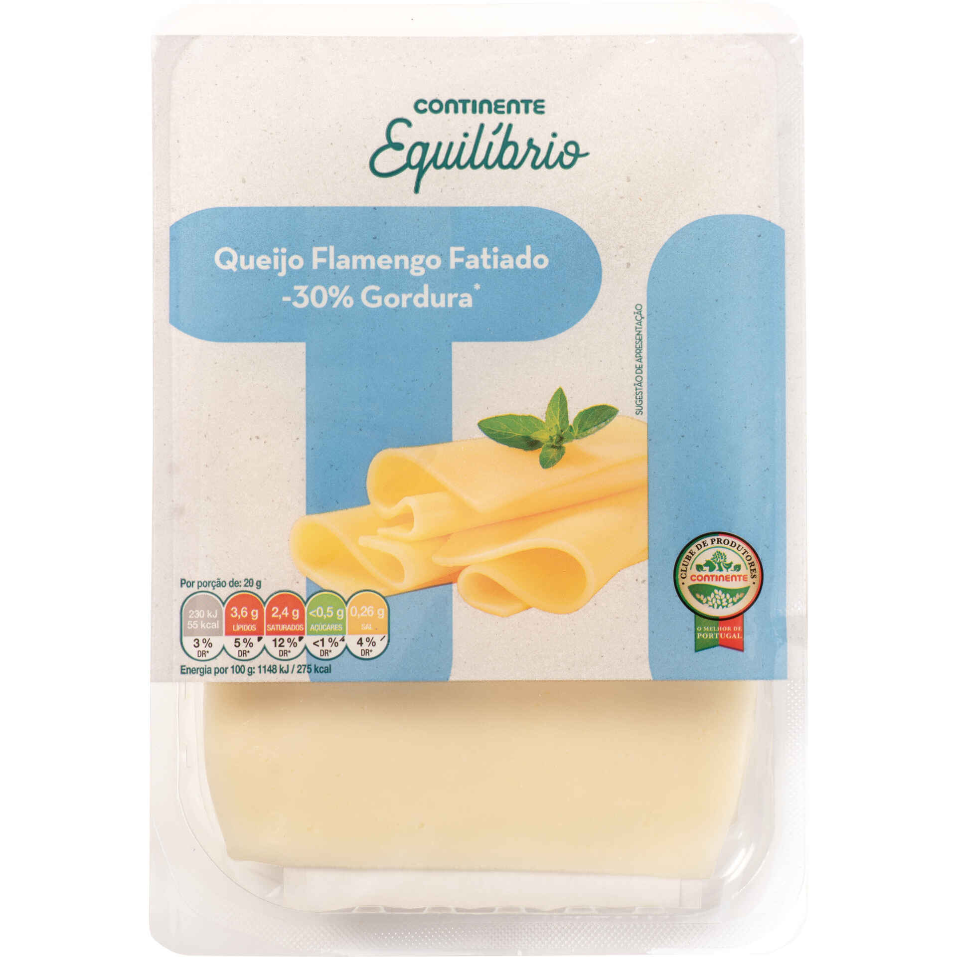 Queijo Flamengo Light Fatiado Continente Equilíbrio - emb. 225 gr ...