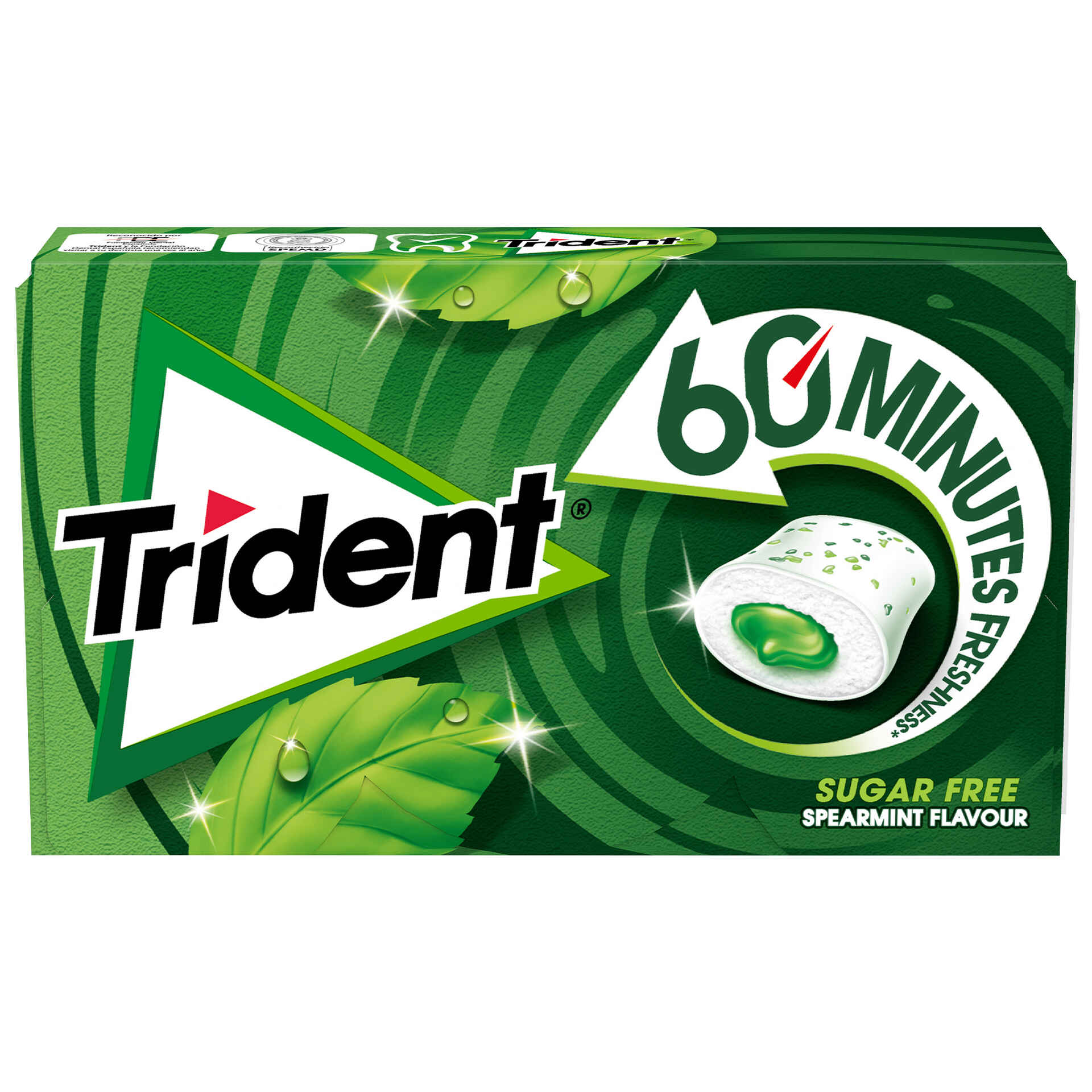 Pastilhas Elásticas 60 Minutos Spearmint Trident - emb. 22 gr ...