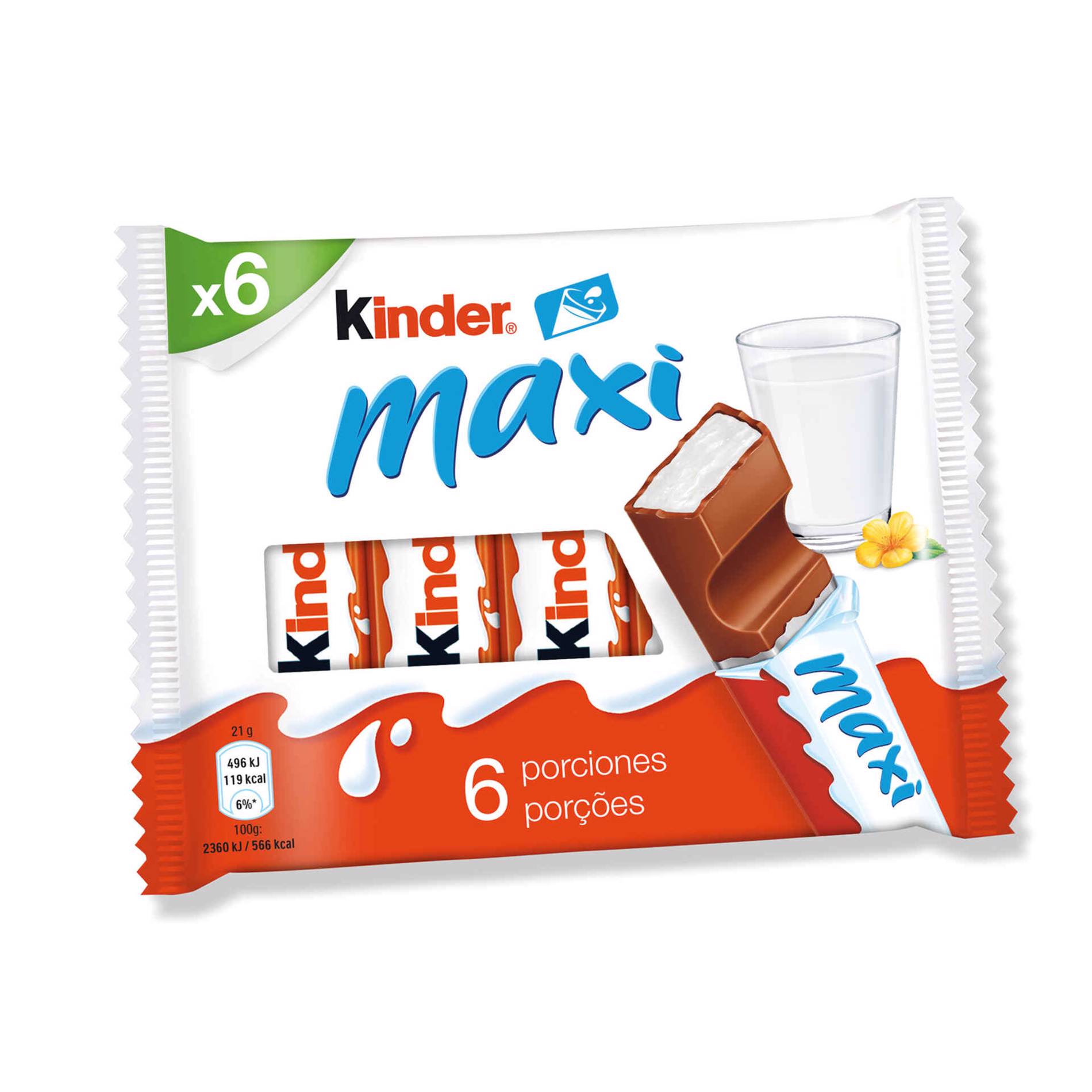 Barrinhas de Chocolate de Leite Kinder Maxi | Continente Online