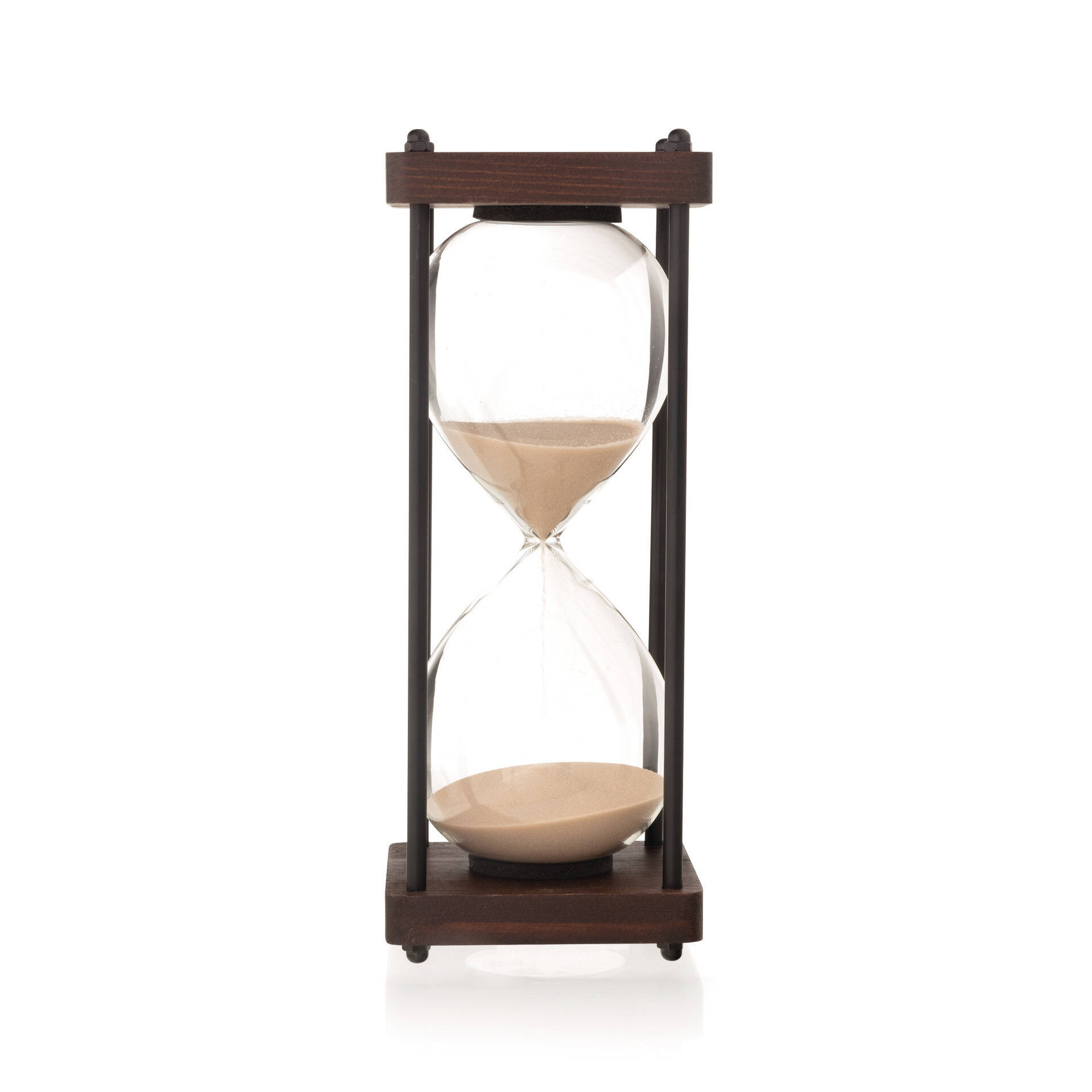 Ampulheta com Suporte Madeira e Vidro 25cm Bege Kasa - 1 un ...