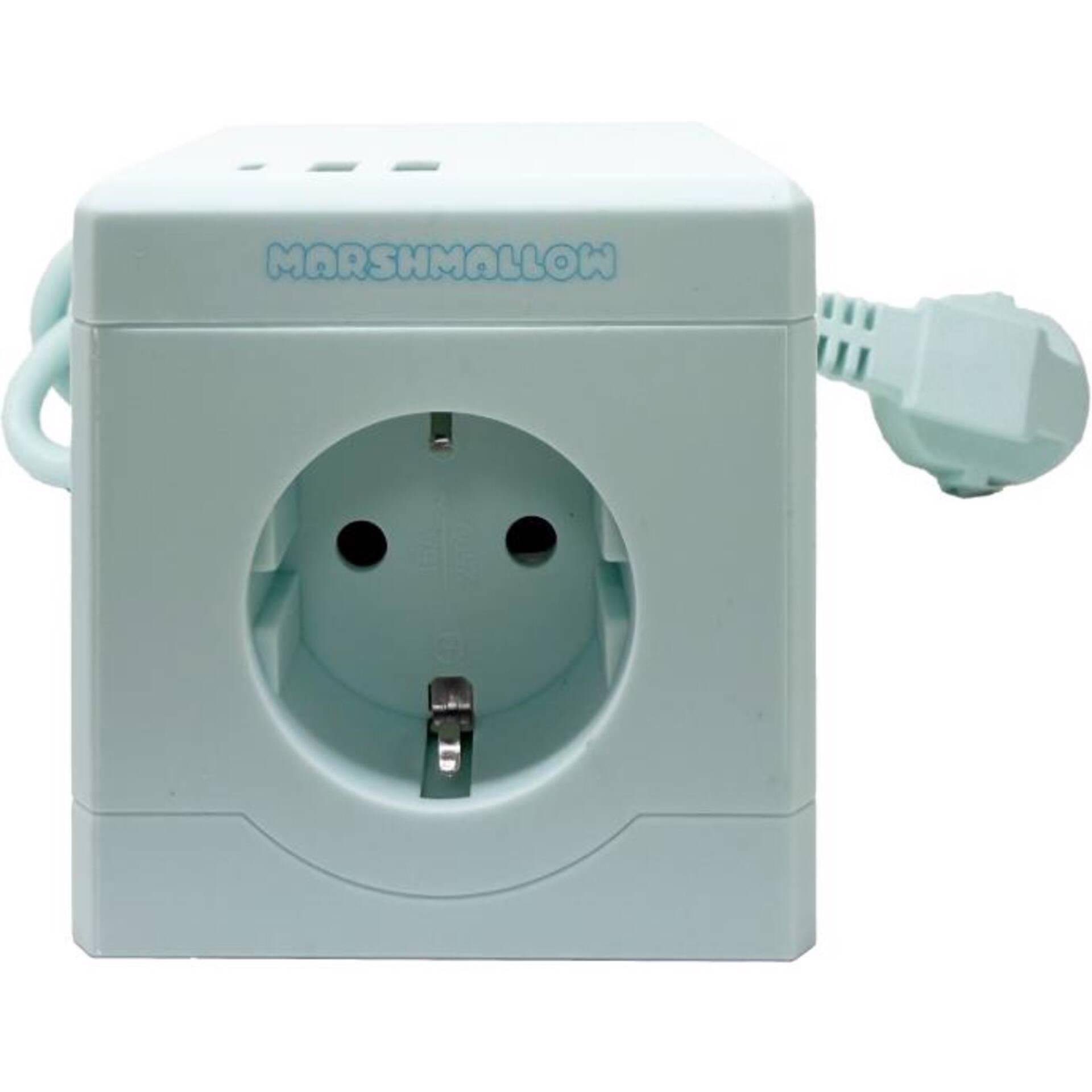 Cubo 3 Tomadas, 2 USB e 1 Type C 1,5m Verde Marshmallow | Continente Online