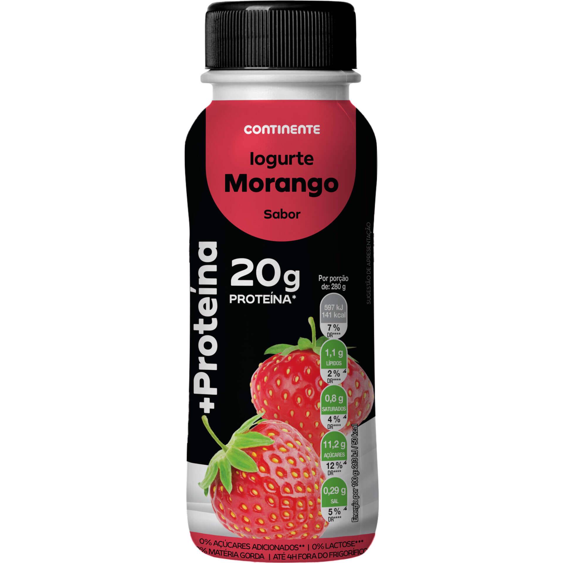 Iogurte Líquido +Proteína Morango Continente - emb. 280 gr | Continente ...