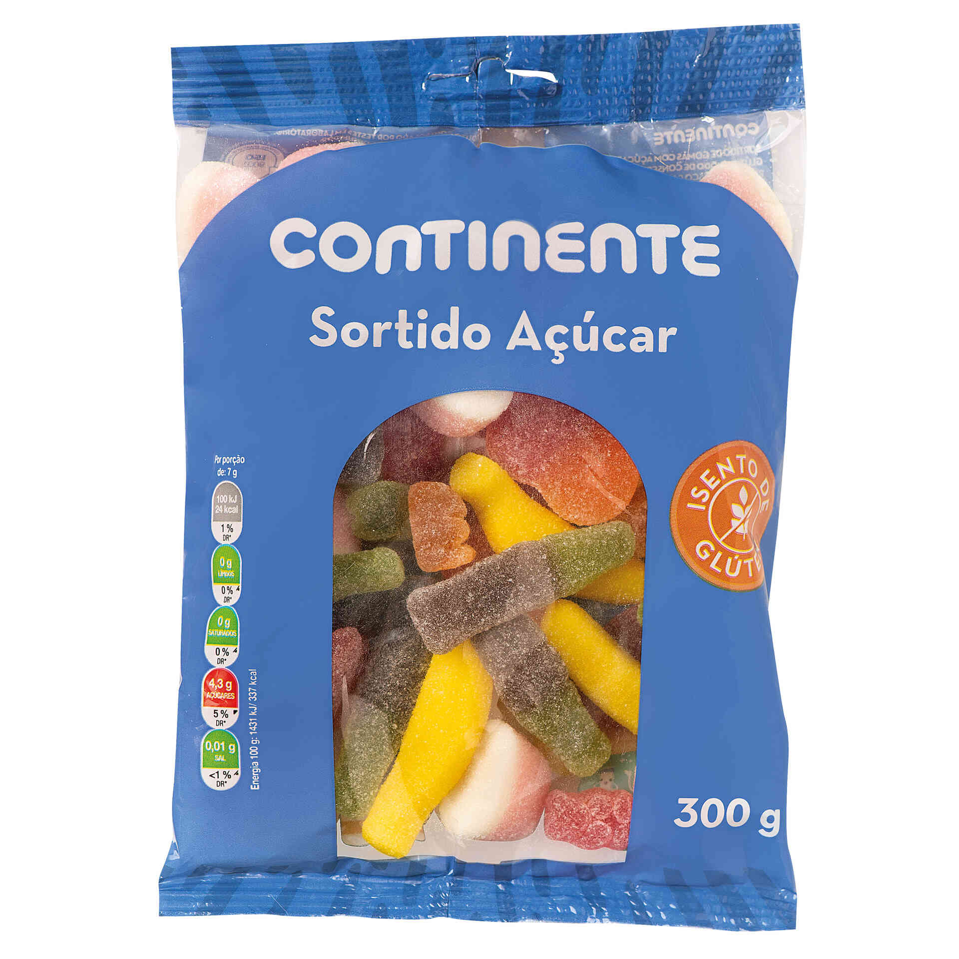 Gomas Sortido Açúcar sem Glúten emb. 300 gr - Continente Infantil ...