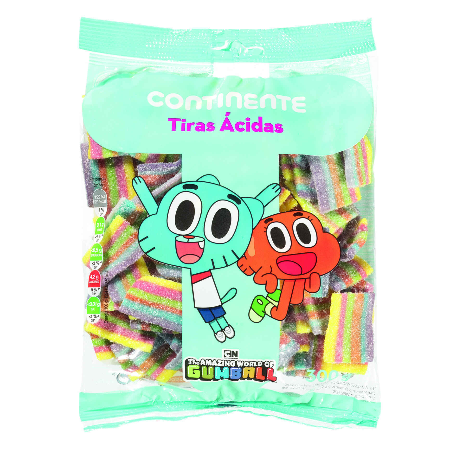 Gomas Ácidas Tiras emb. 300 gr - Continente Infantil | Continente