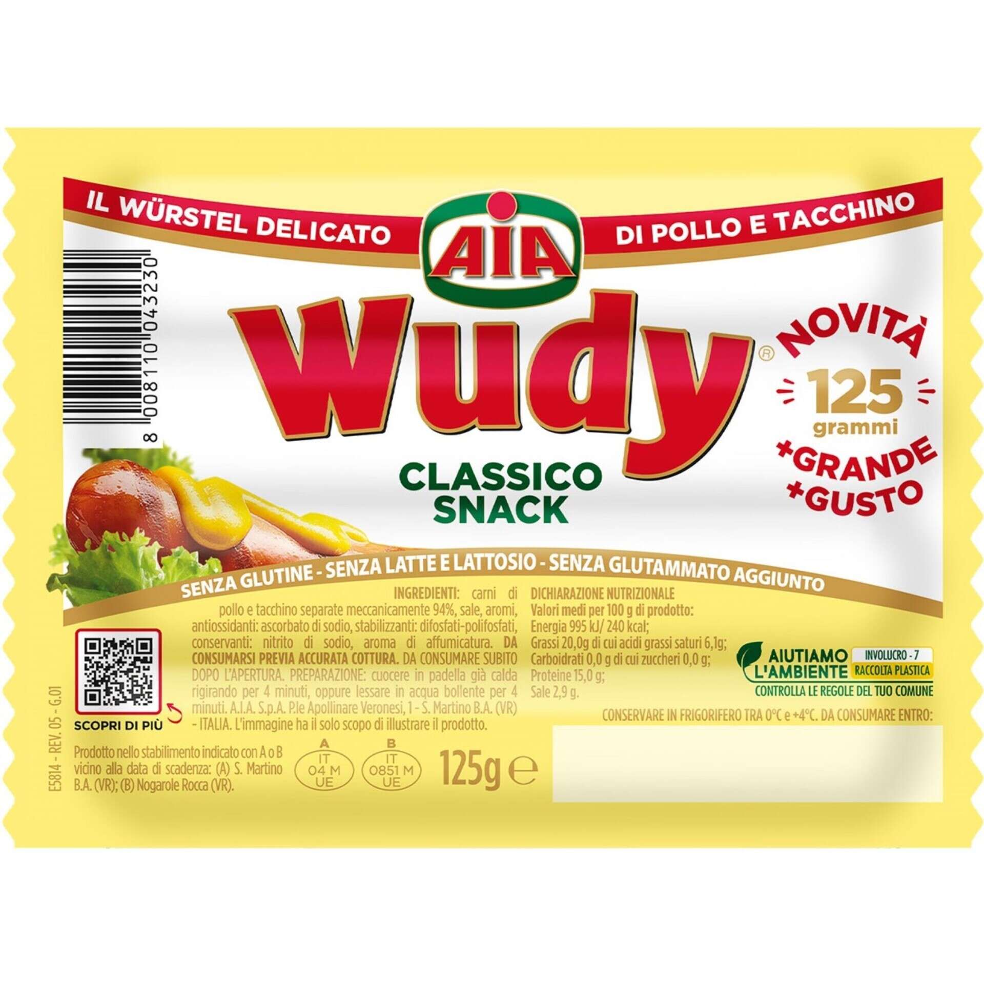 Salsicha de Frango e Peru Wudy - emb. 125 gr | Continente Online
