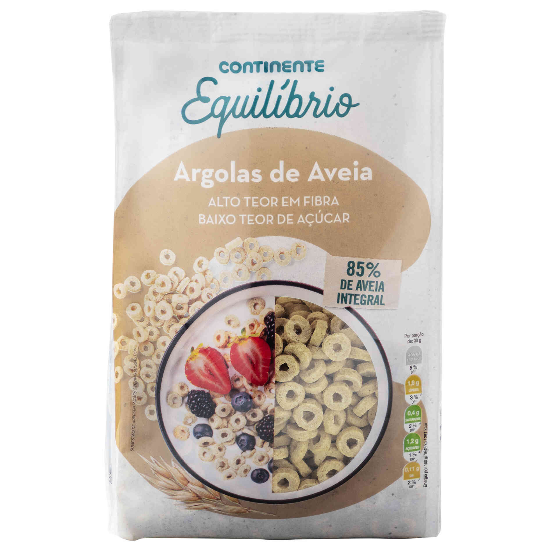 Cereais Argolas de Aveia Integral Continente Equilíbrio - emb. 375 gr ...
