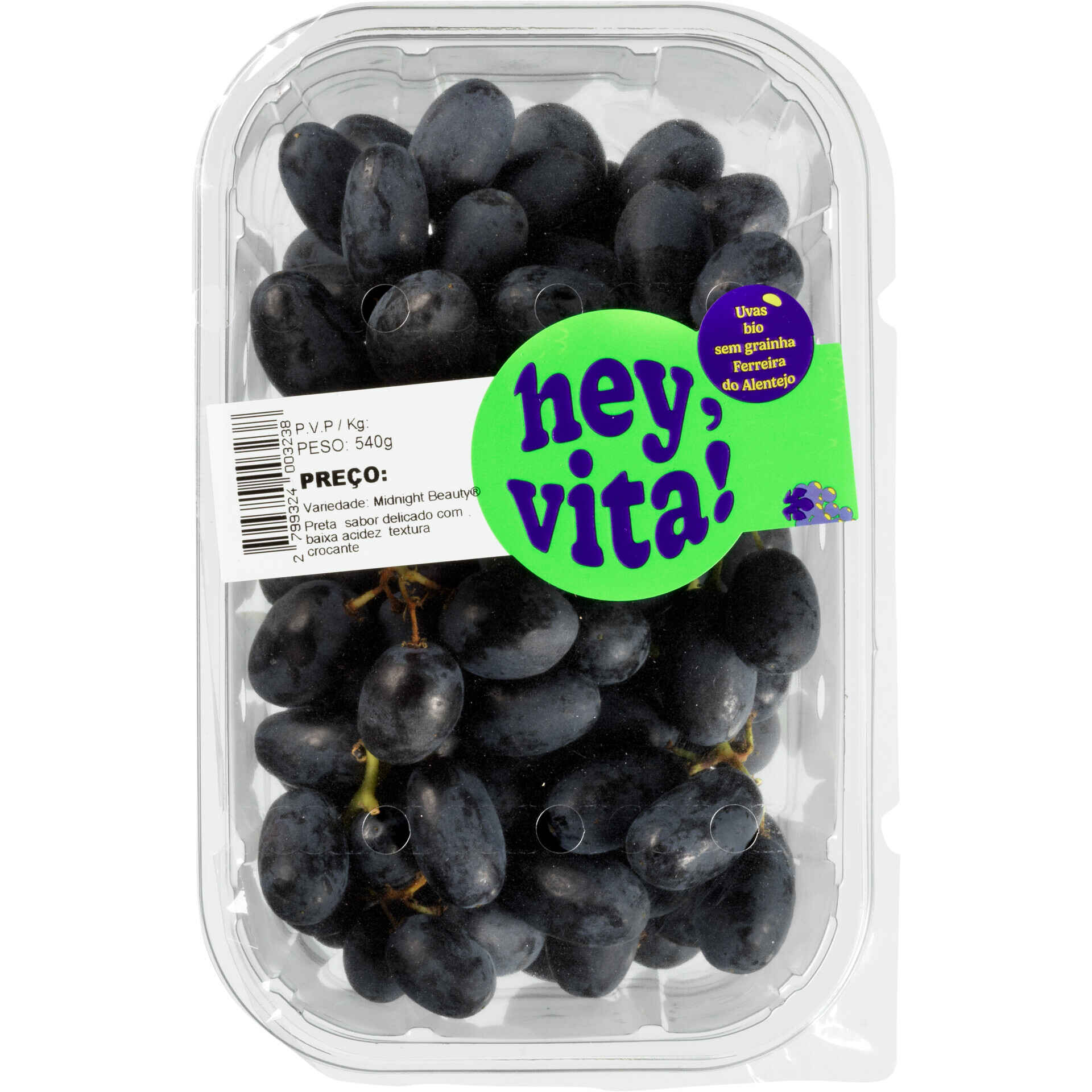 Uva Preta sem Grainha Biológica Hey, Vita! | Continente Online