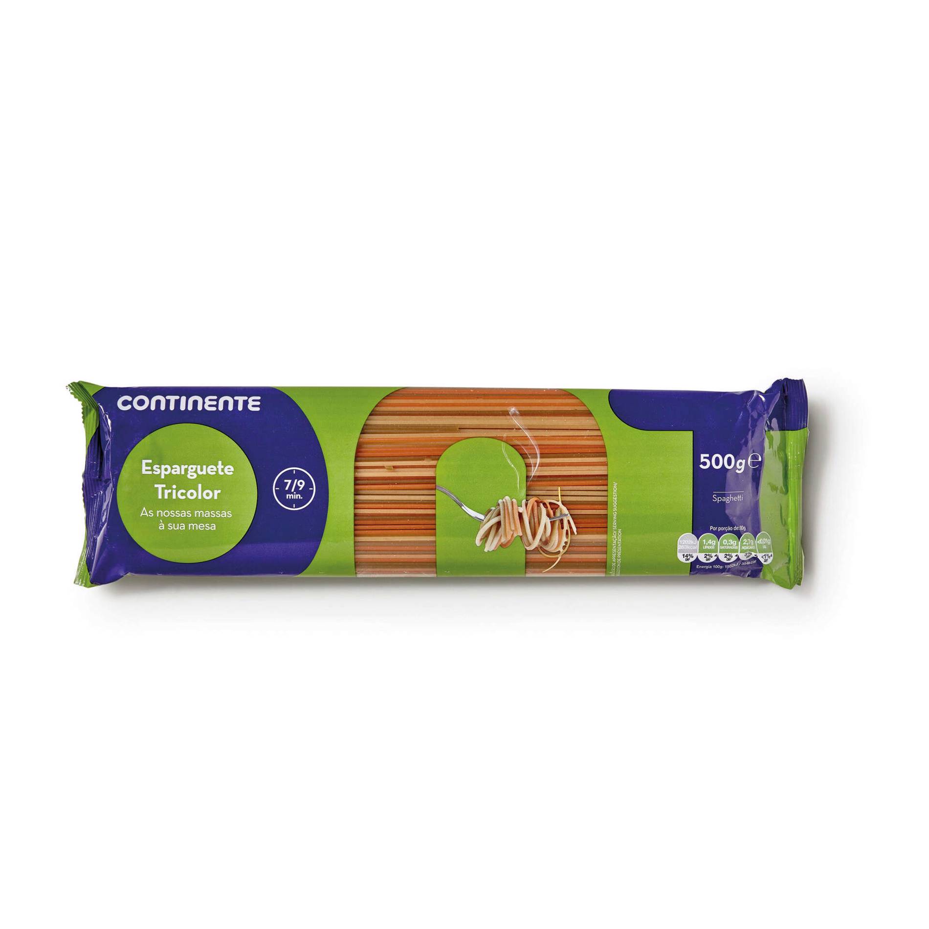 Massa Esparguete Tricolor Continente - emb. 500 gr | Continente Online