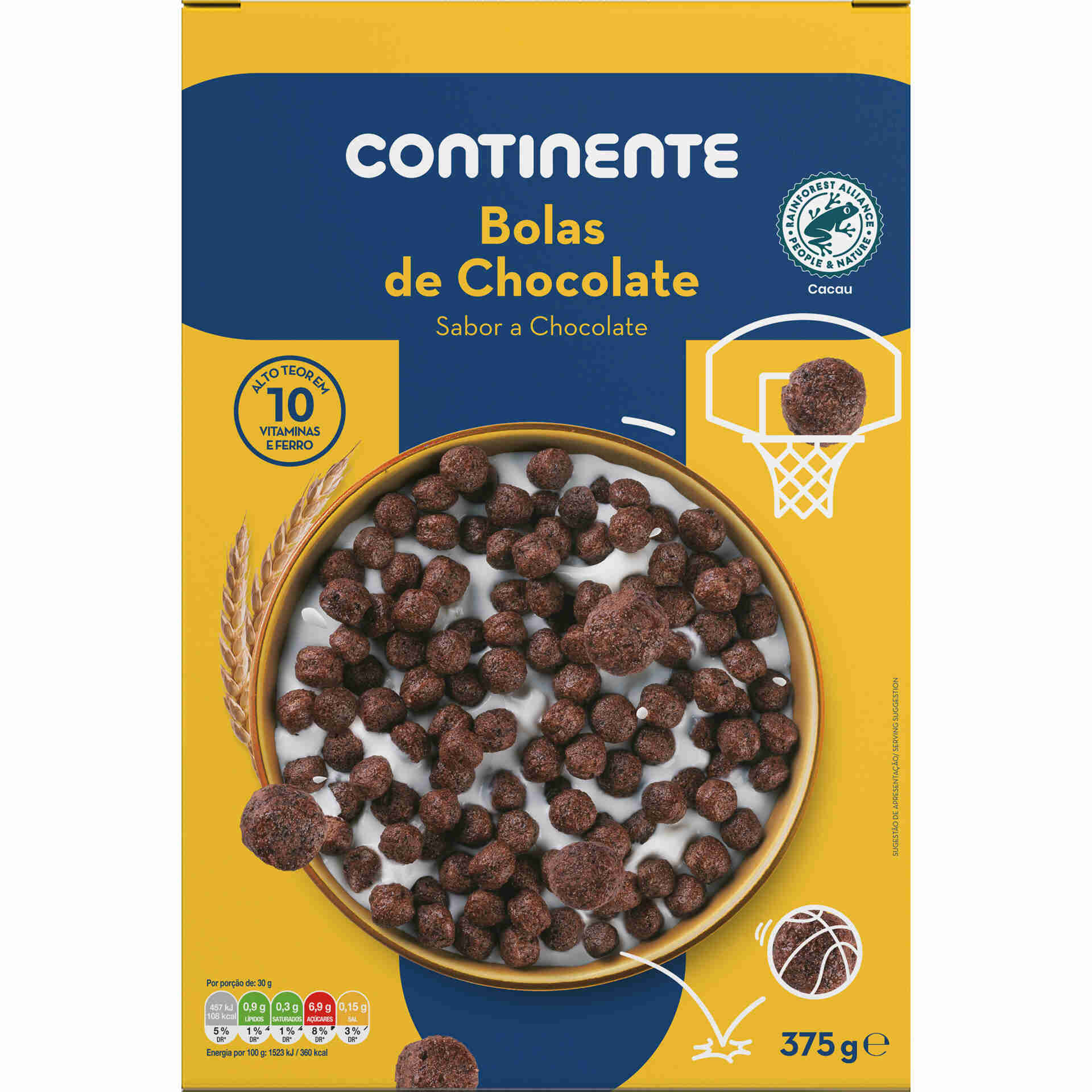 Cereais Bolas com Chocolate Continente | Continente Online