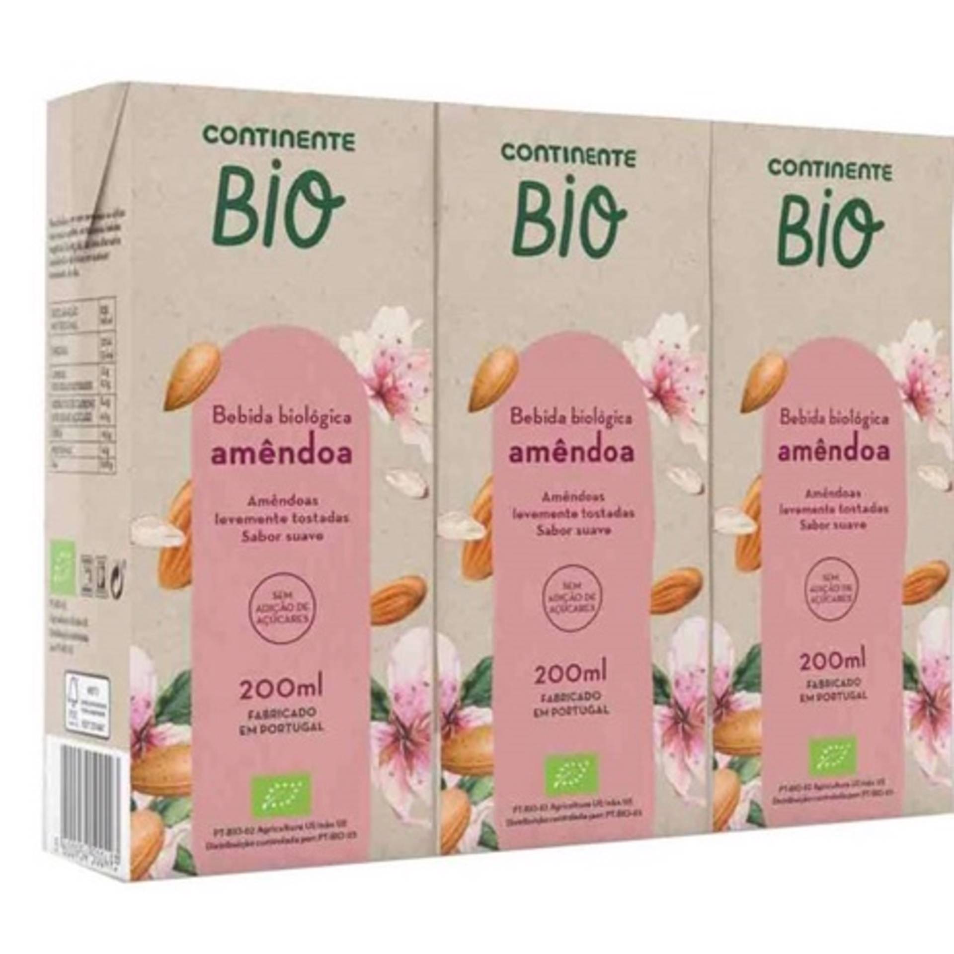 Bebida Vegetal de Amêndoa Continente Bio - emb. 3 x 200 ml | Continente ...