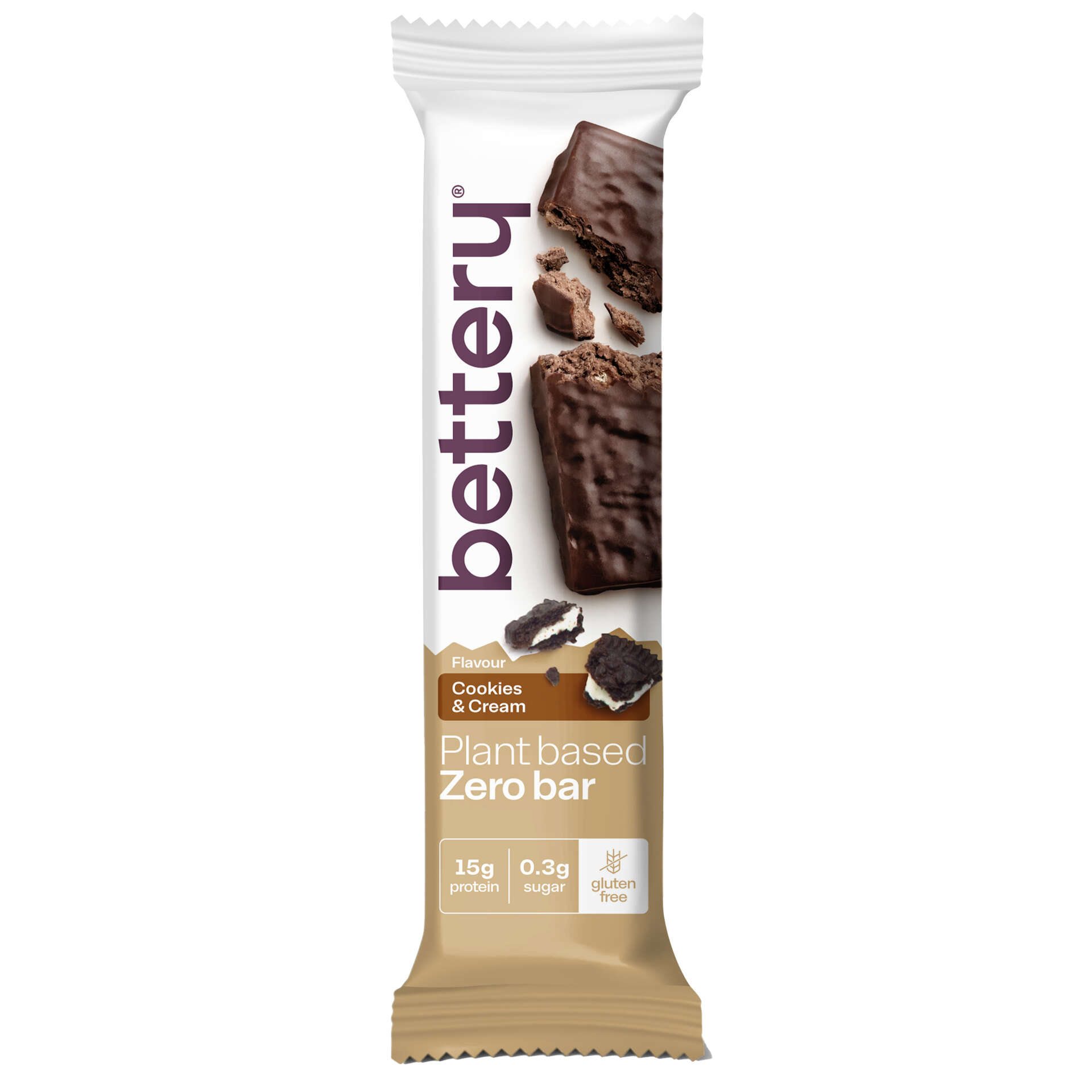 Barra Proteína Vegetal Cookies & Cream Zero sem Glúten Bettery ...