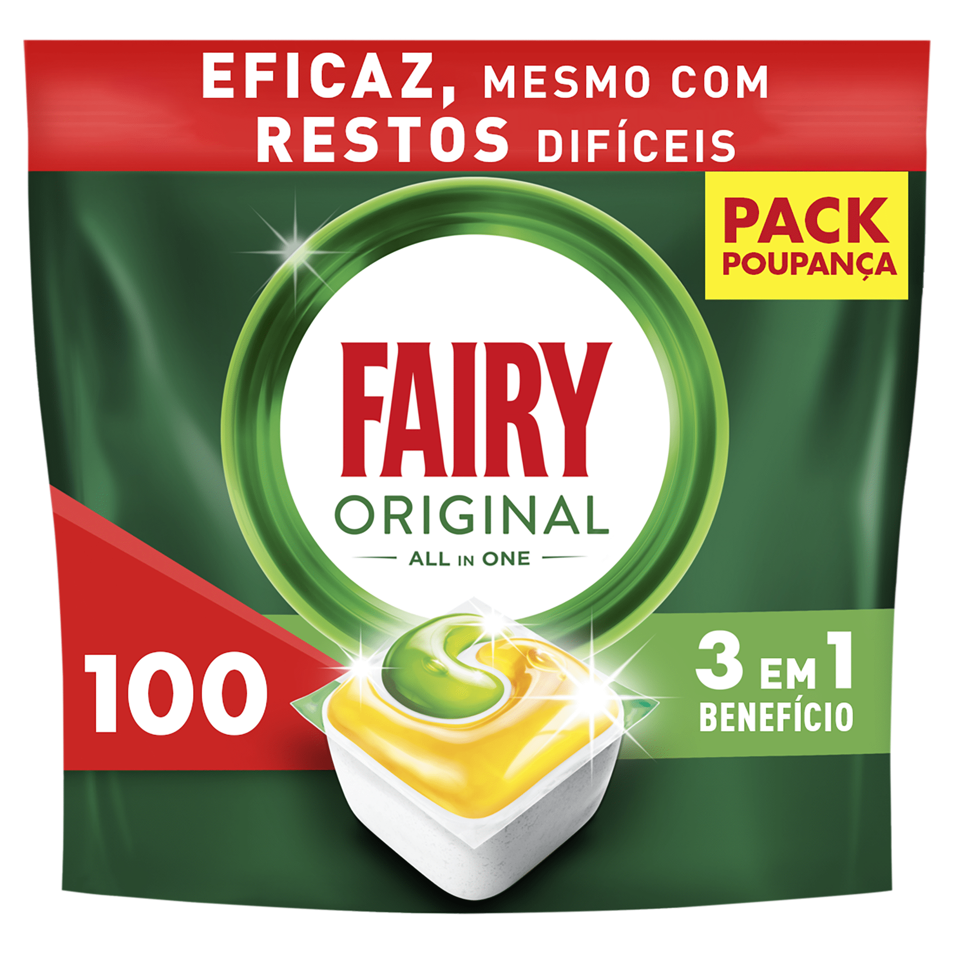 Detergente Máquina Loiça Pastilhas Original Tudo em 1 Limão Fairy ...