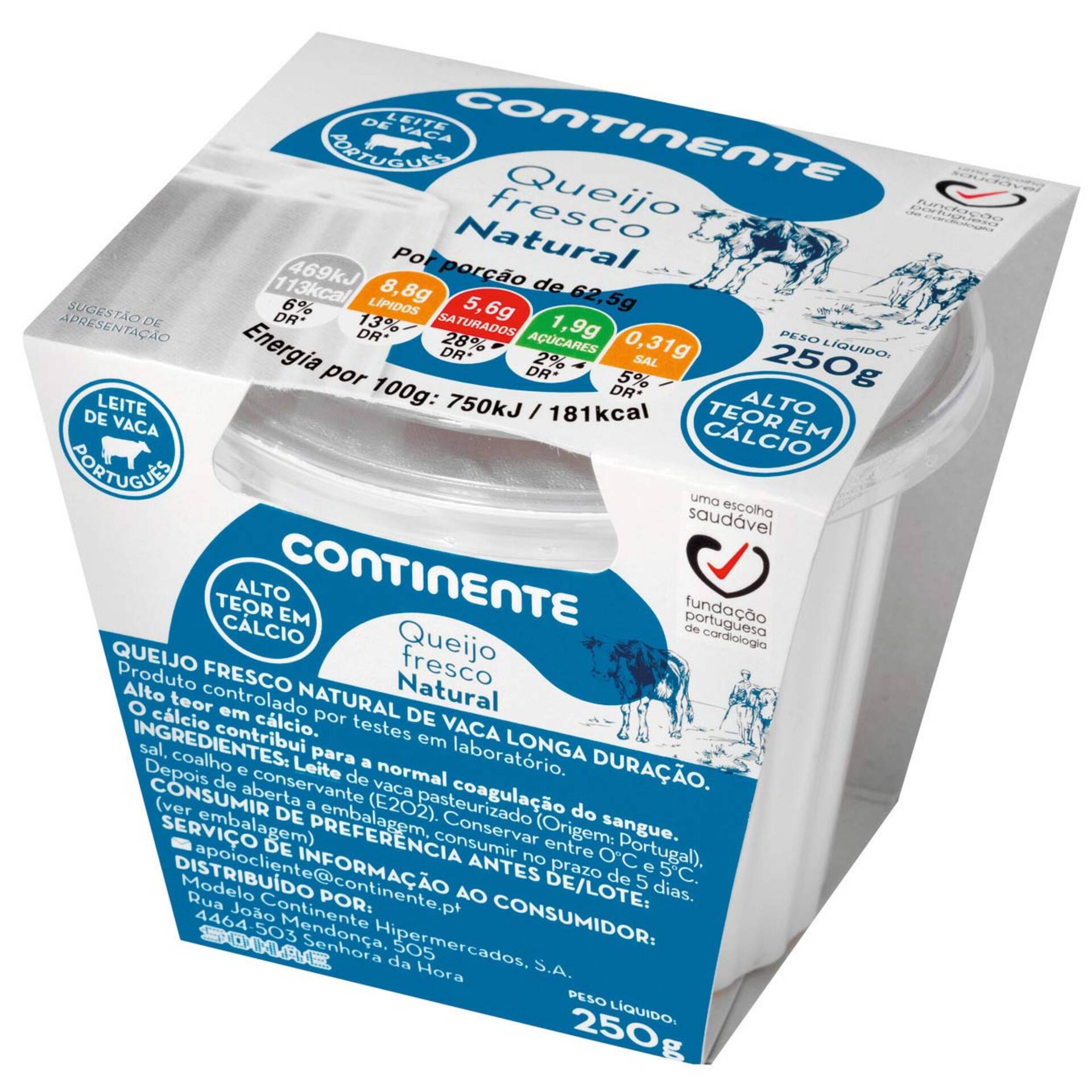 Queijo Fresco Natural Longa Duração Continente | Continente Online