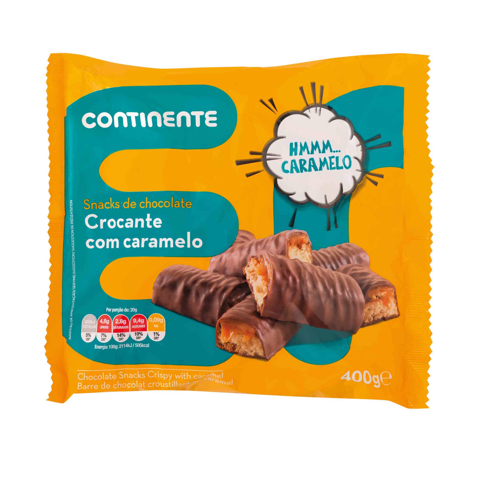 Snack de Chocolate com Caramelo Continente - emb. 400 gr | Continente ...