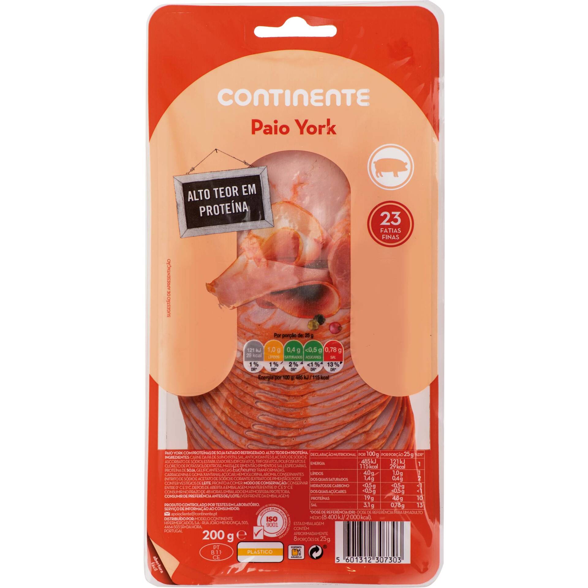 Paio York Fatias Finas Continente | Continente Online
