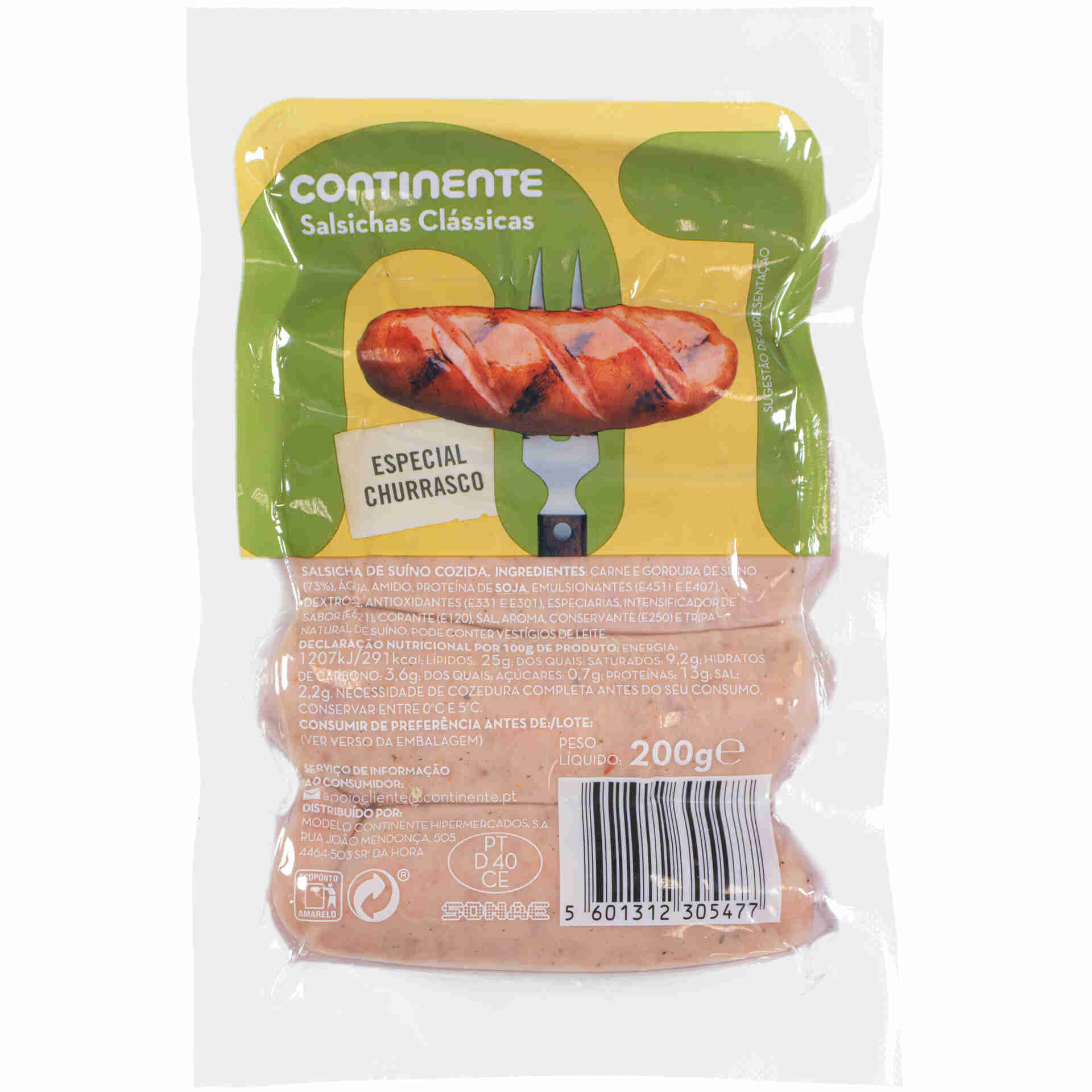 Salsichas de Churrasco Continente | Continente Online