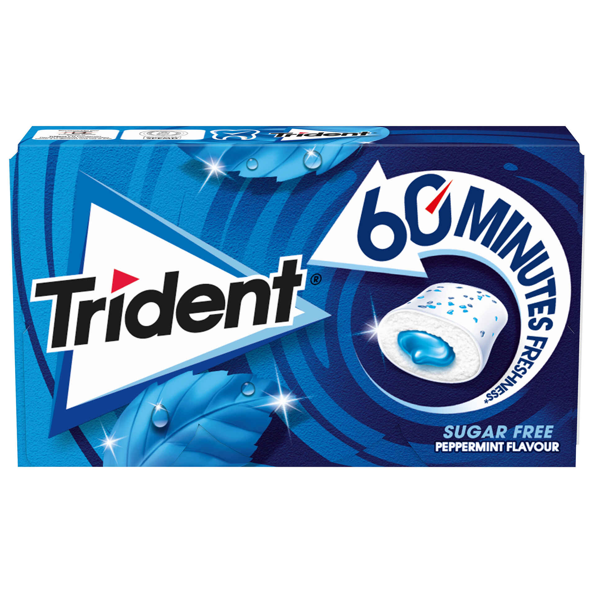 Pastilhas Elásticas 60 Minutos Peppermint Trident - emb. 22 gr ...