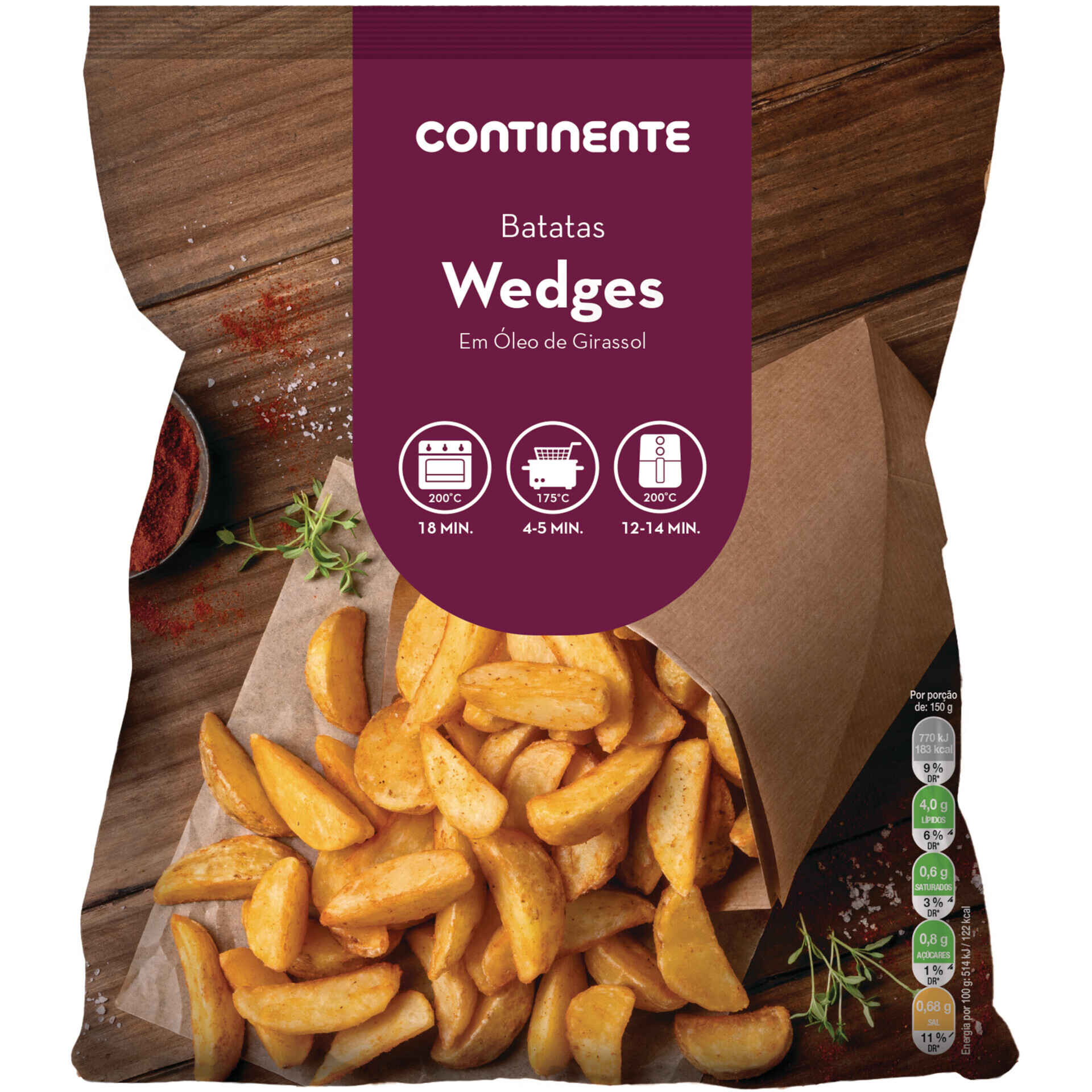 Batata Wedges Continente | Continente Online
