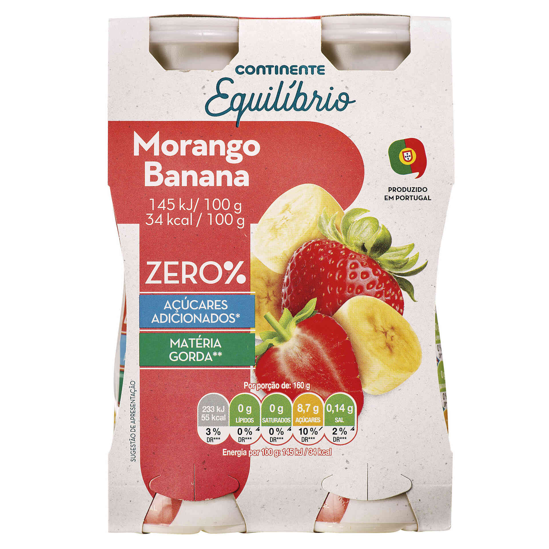 Iogurte Líquido Magro Morango e Banana - emb. 640 gr (4 un ...