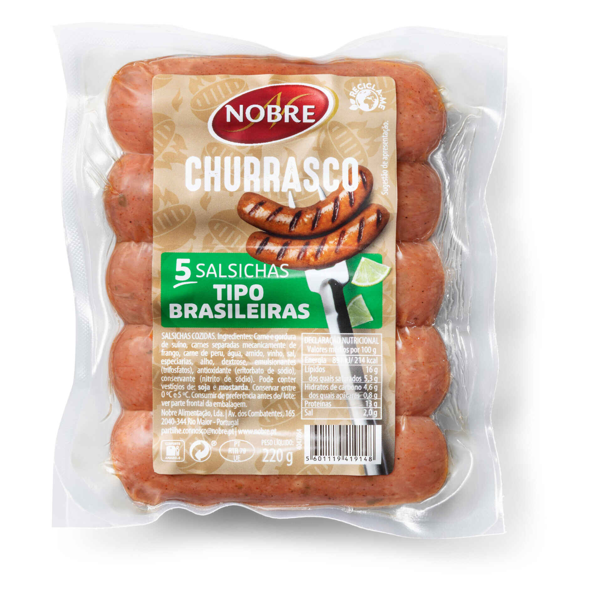 Salsichas de Churrasco Brasileiras Nobre - emb. 220 gr | Continente Online
