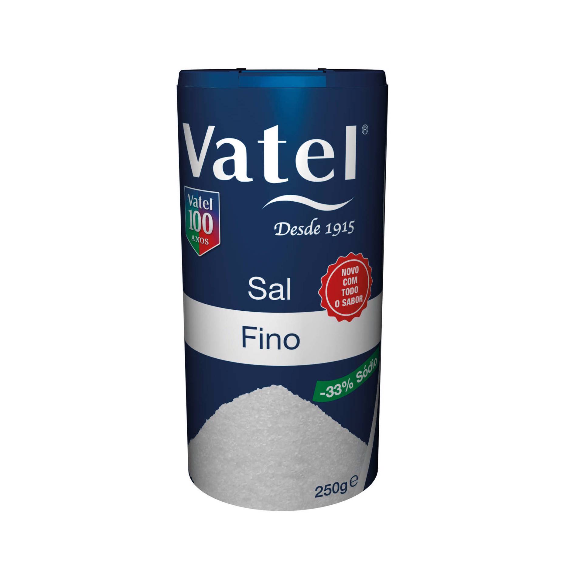 Sal Fino com Menos 33% Sódio Vatel - emb. 250 gr | Continente Online