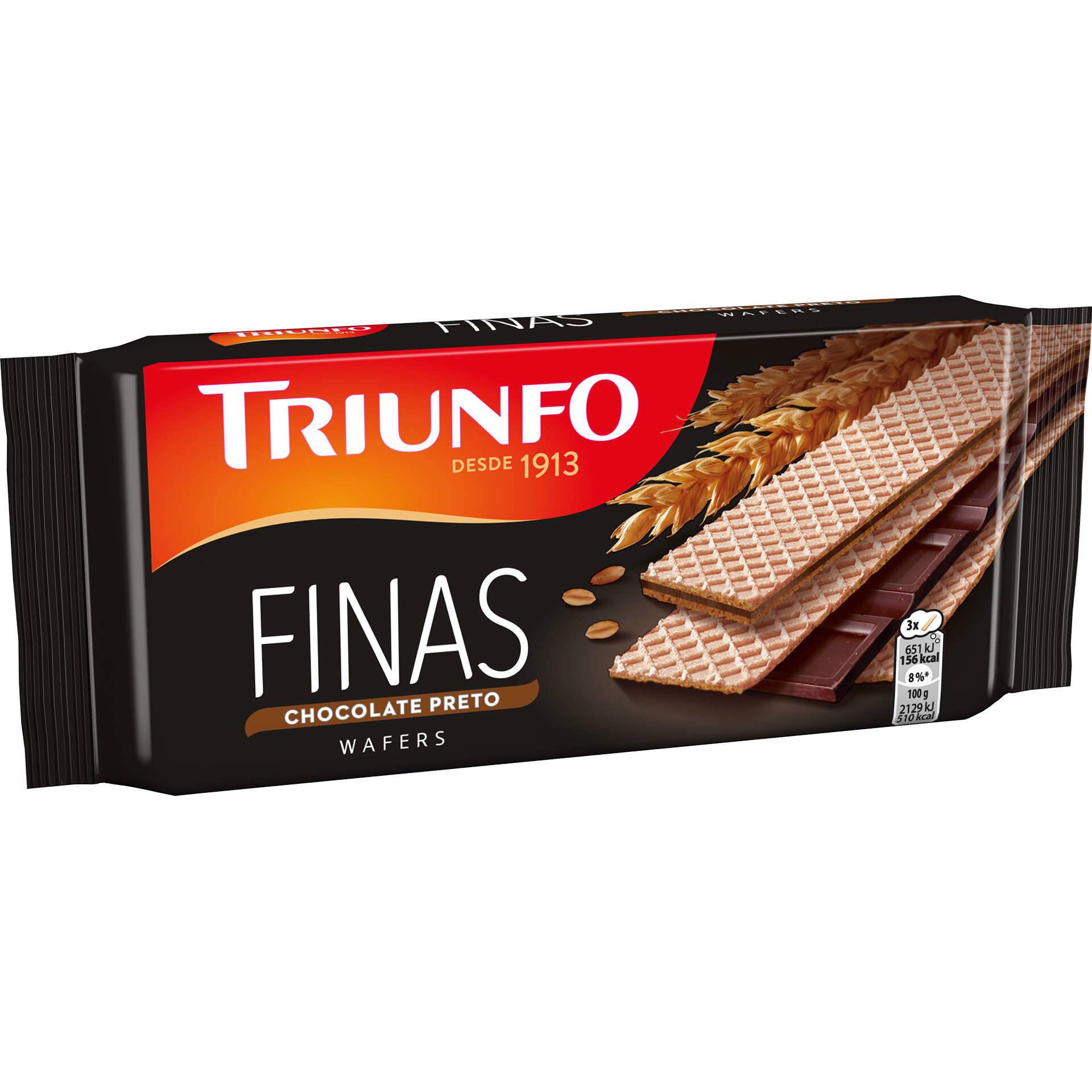 Bolachas Wafers Finas com Recheio de Chocolate Negro Triunfo ...