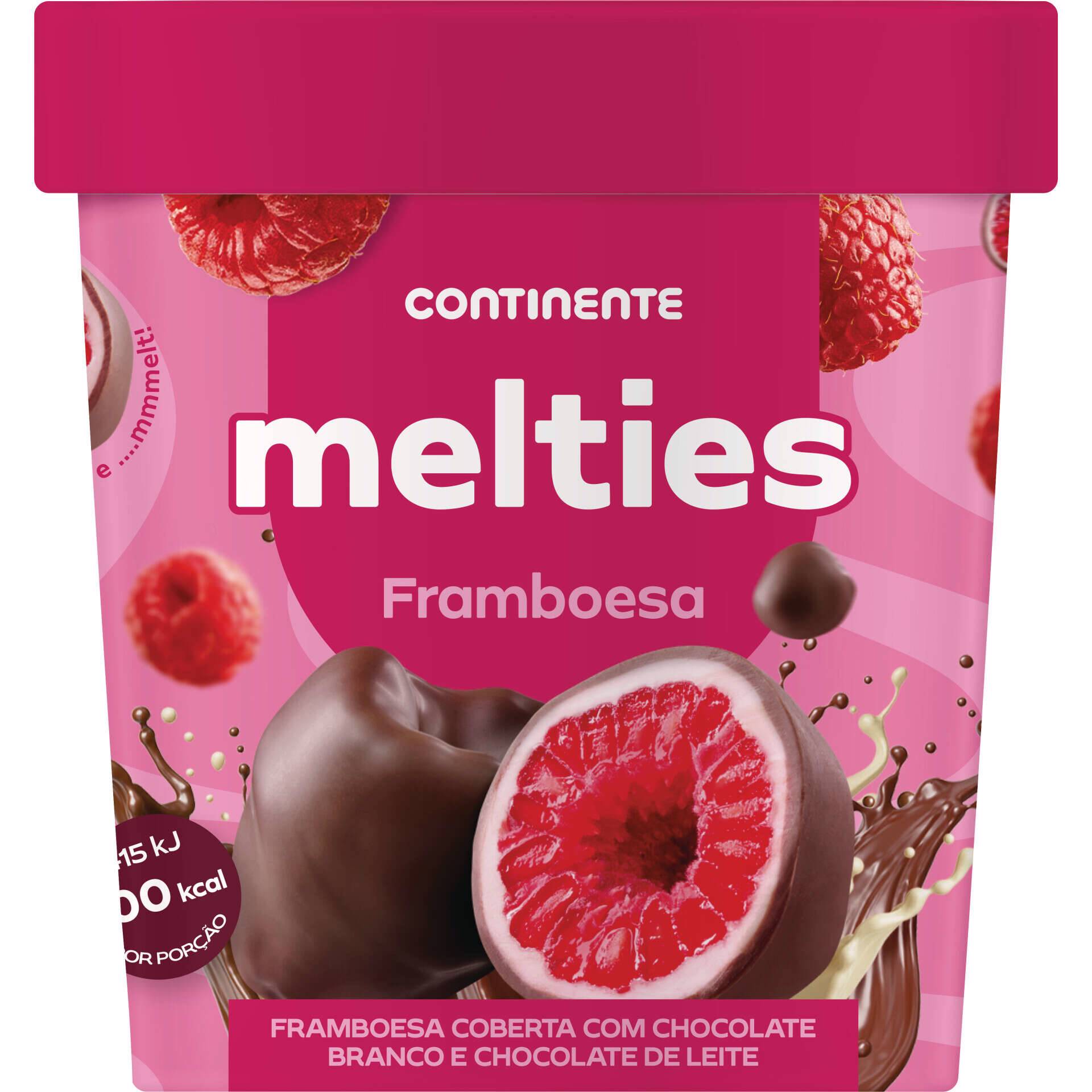 Melties de Framboesa Coberta de Chocolate Branco e Chocolate de Leite ...