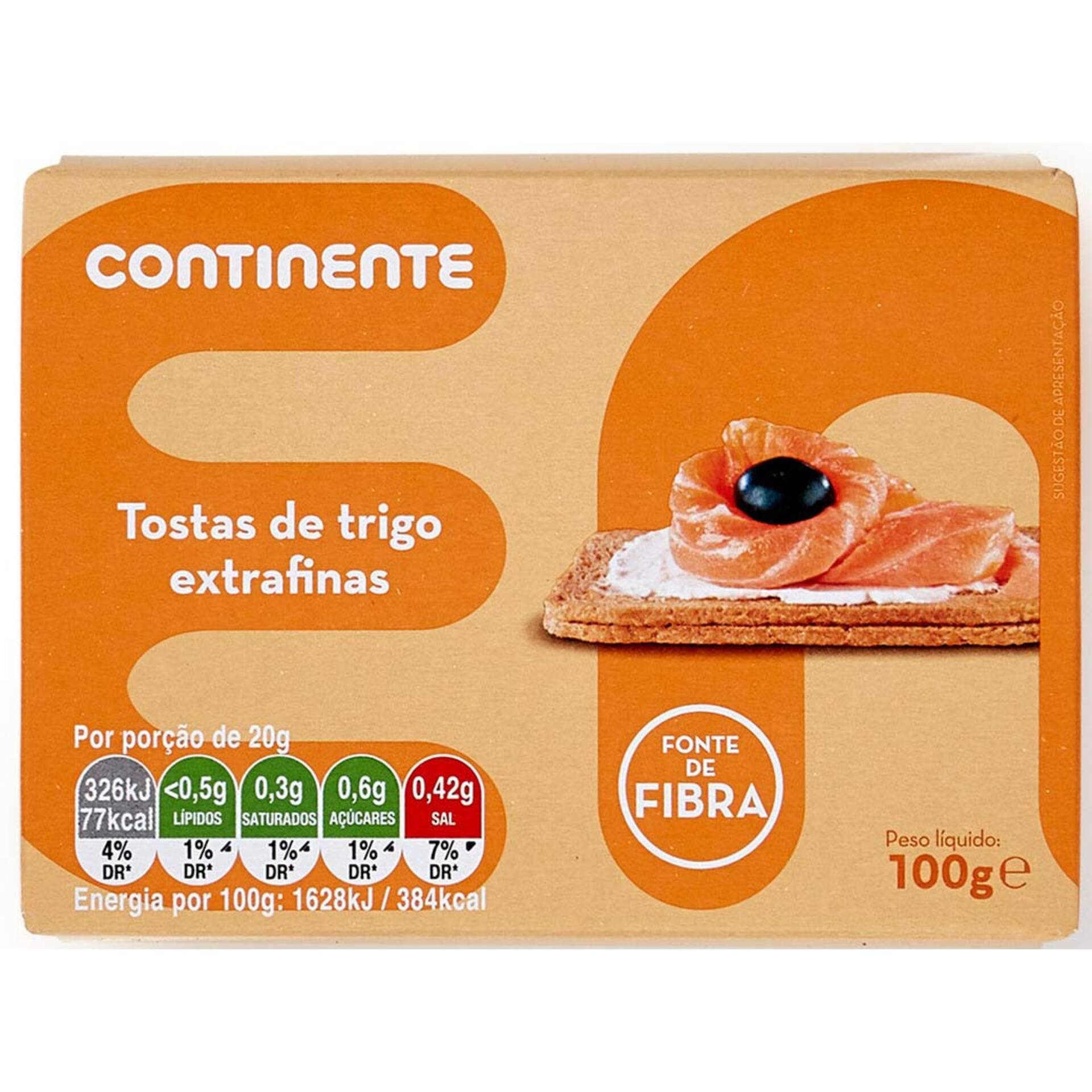 Tostas de Trigo Extra Finas Continente - 5 un x 20 gr (100 gr ...